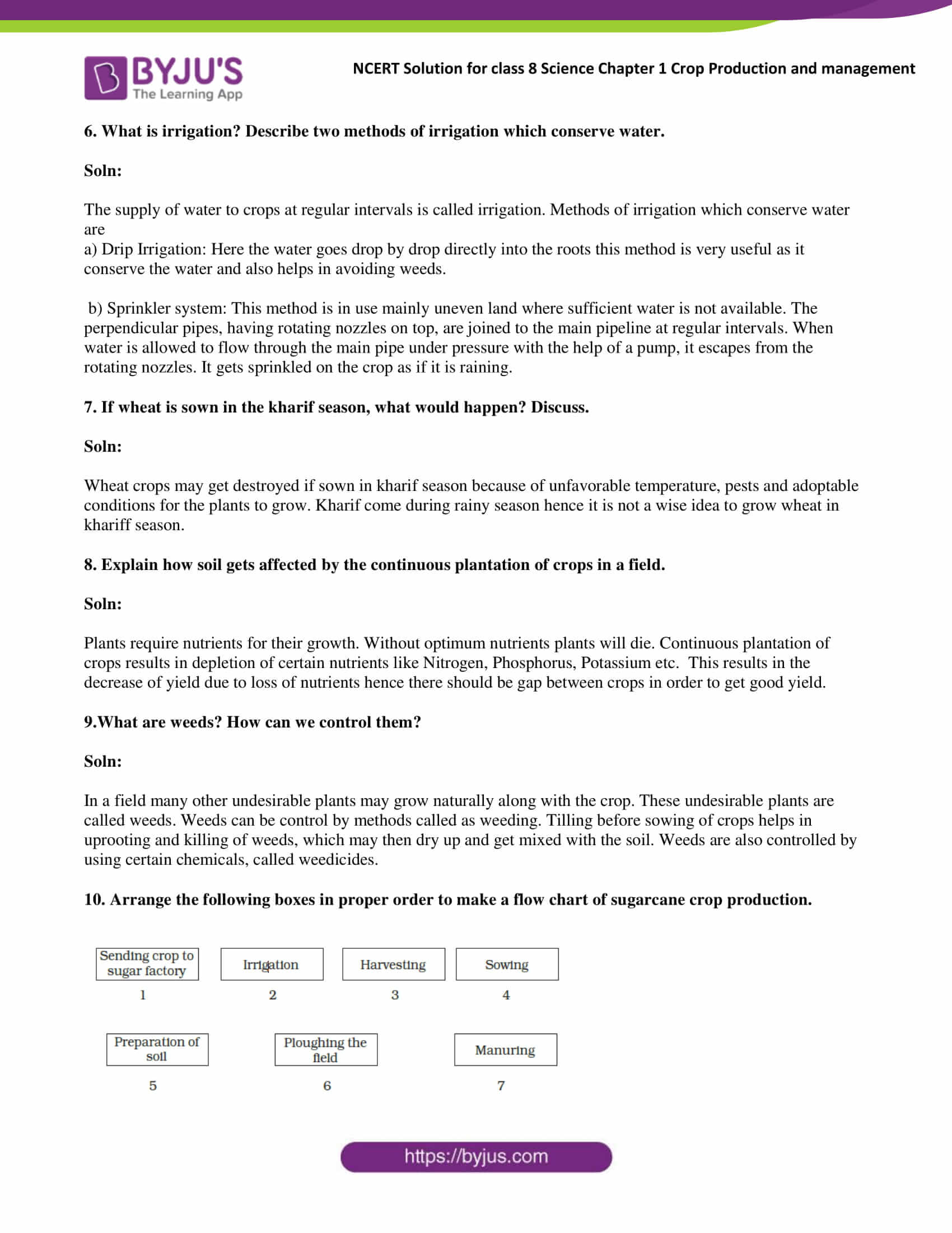 NCERT Solutions For Class 8 Science Chapter 1 Crop Production And