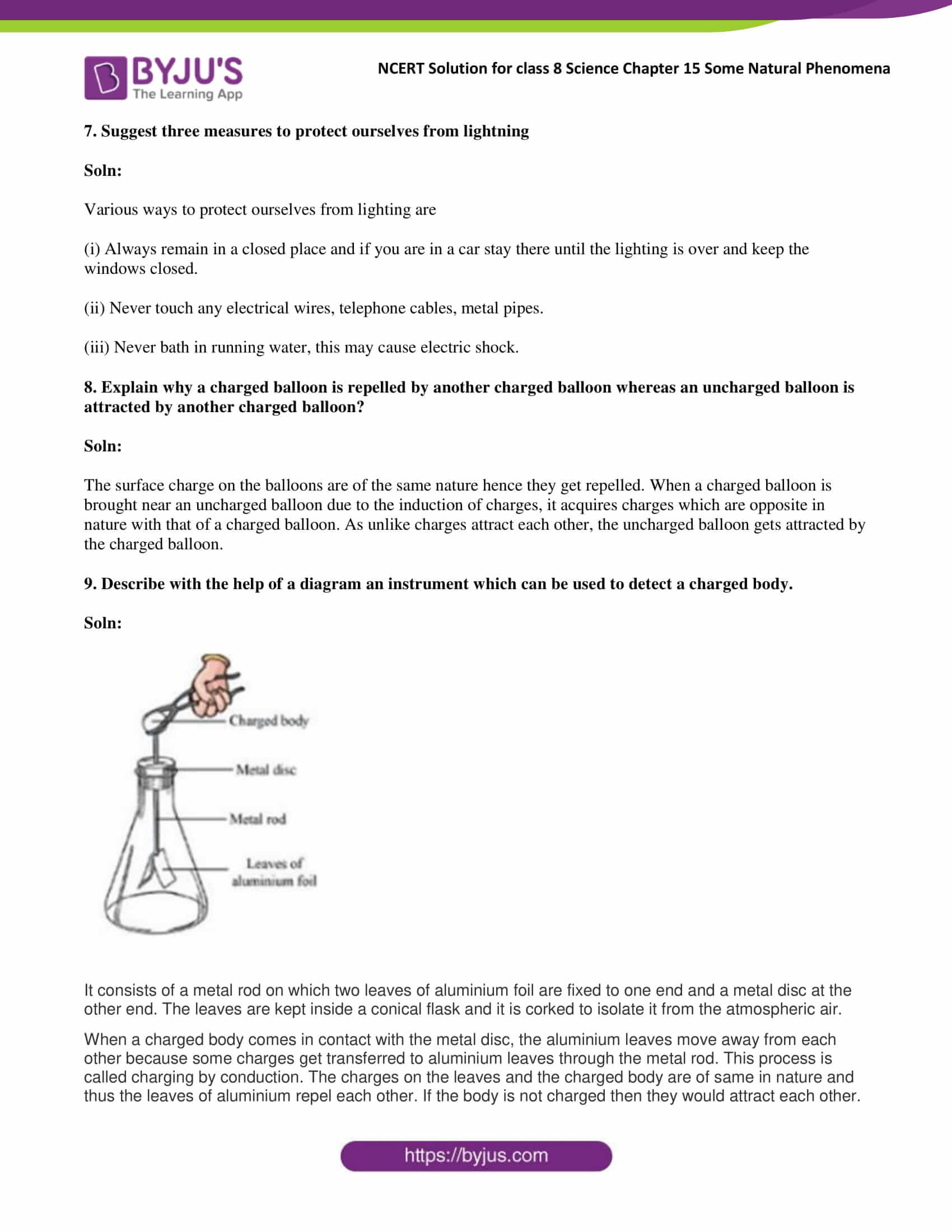 NCERT Solutions Class 8 Science Chapter 15 Some Natural Phenomena