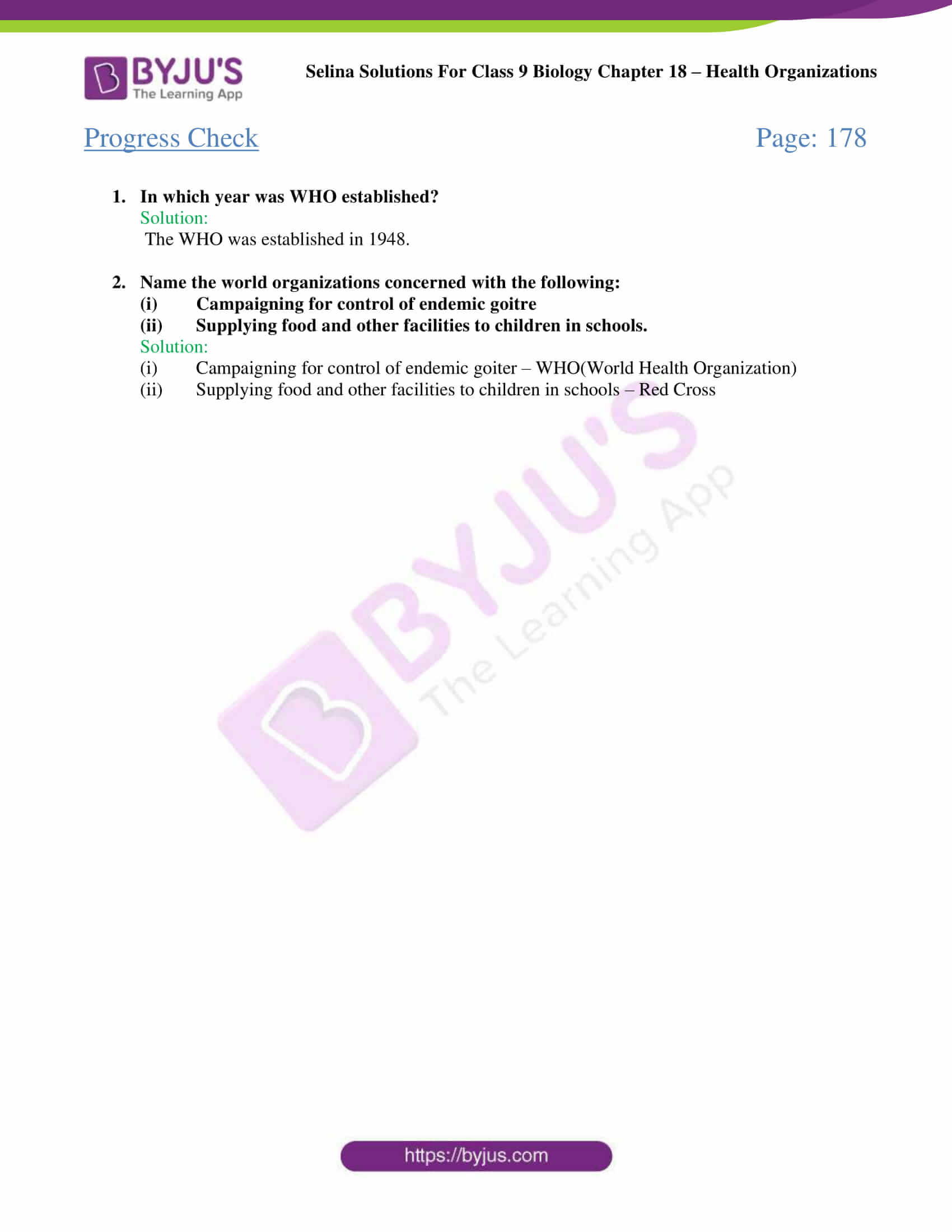 Selina Solutions Class 9 Concise Biology Chapter 18 Health