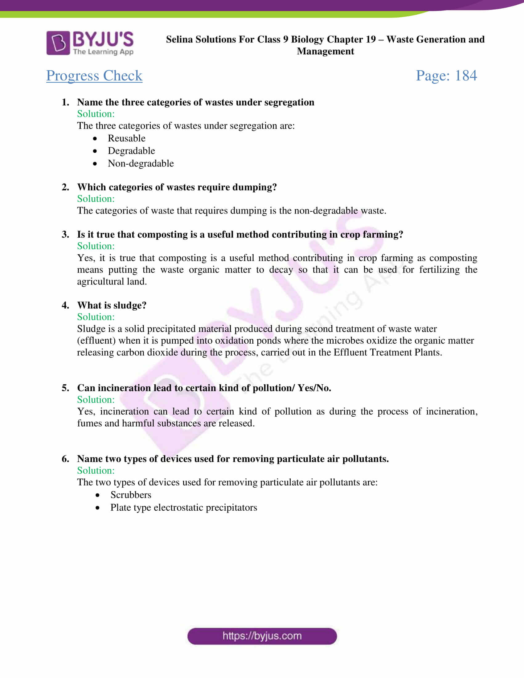 Selina Solutions Class 9 Concise Biology Chapter 19 Waste Generation