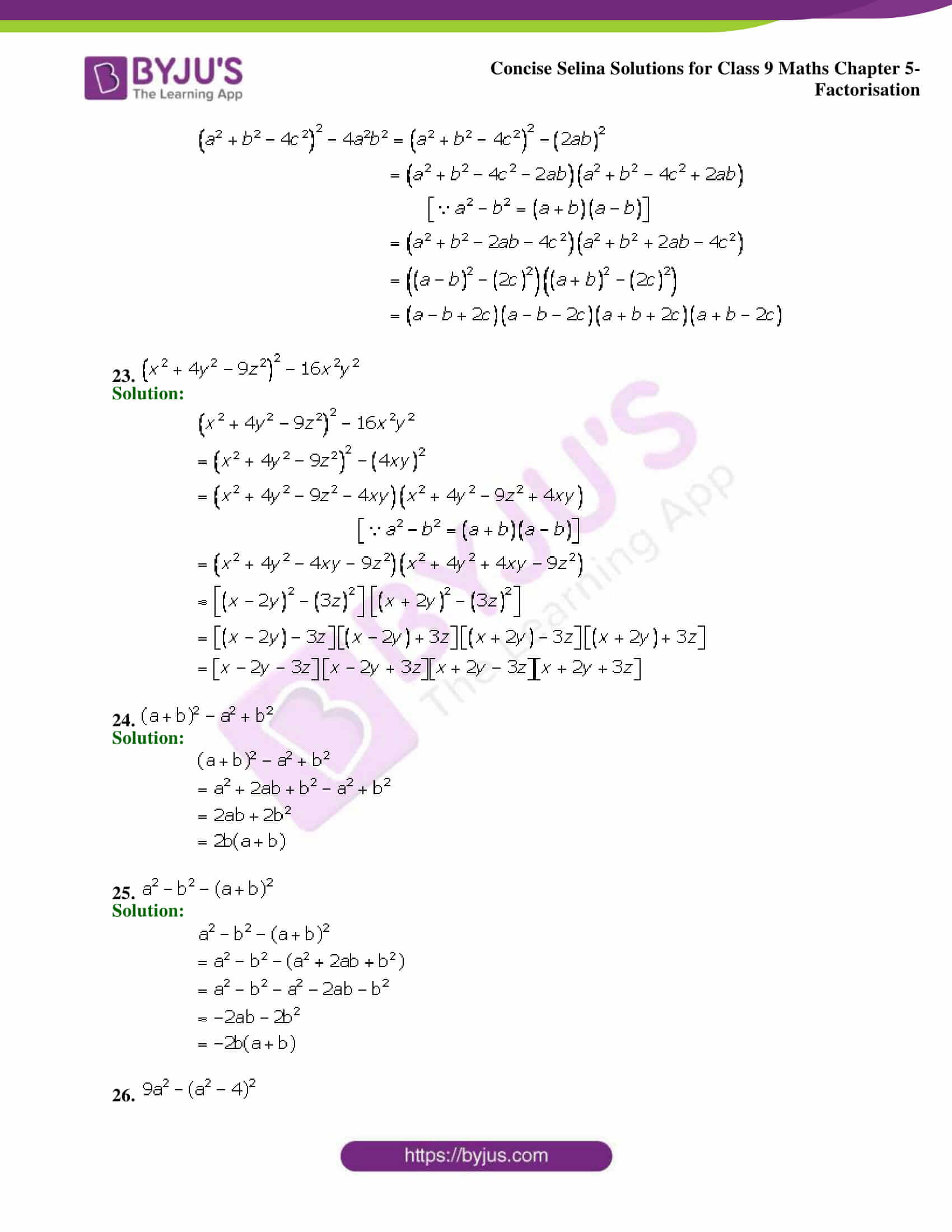 Selina Solutions Class 9 Concise Maths Chapter 5 Factorisation selina-solutions-class-9-concise-maths-chapter-5-factorisation