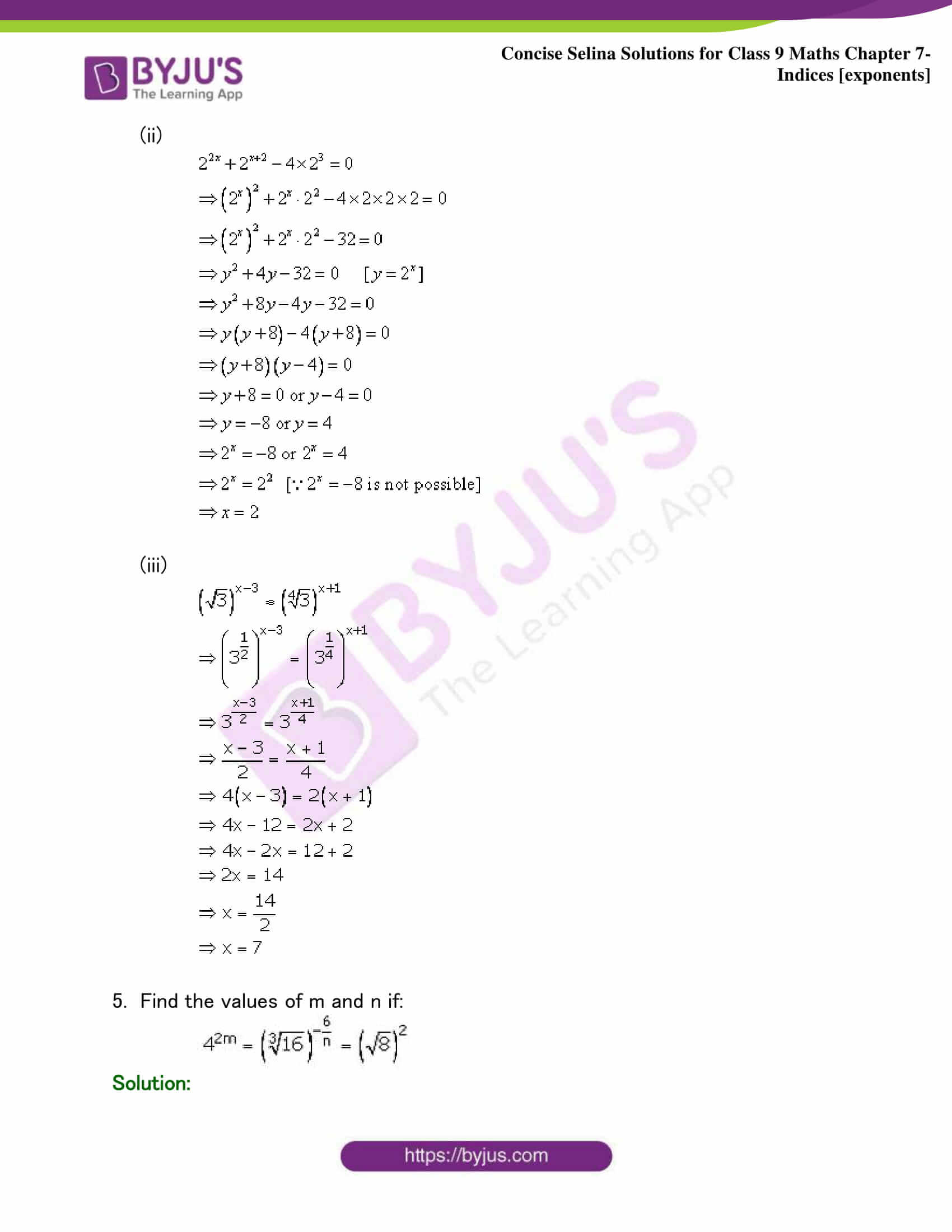 Selina Solutions Class 9 Concise Maths Chapter 7 indices -Download Free PDF
