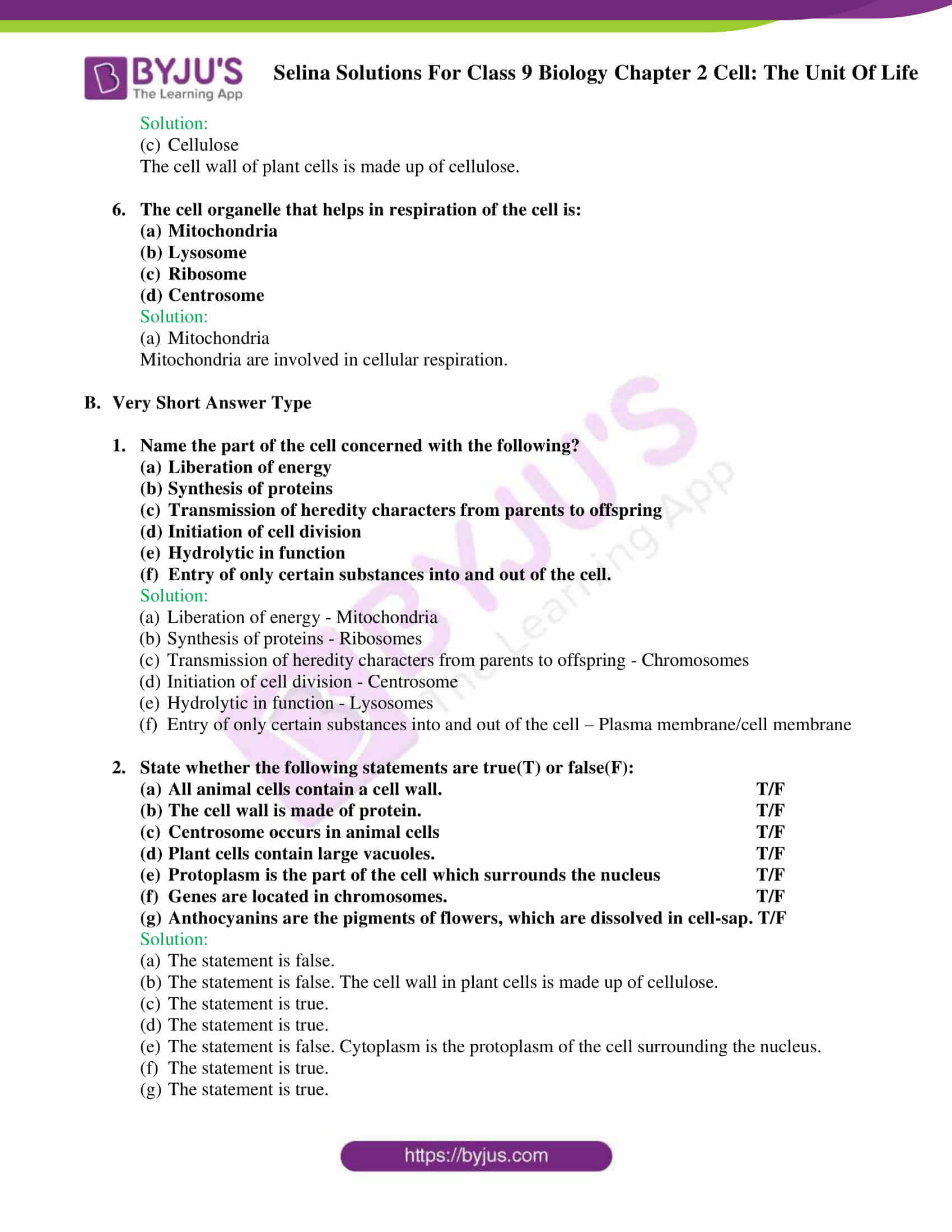 Selina Solutions Class 9 Concise Biology Chapter 2 The Unit Of Life