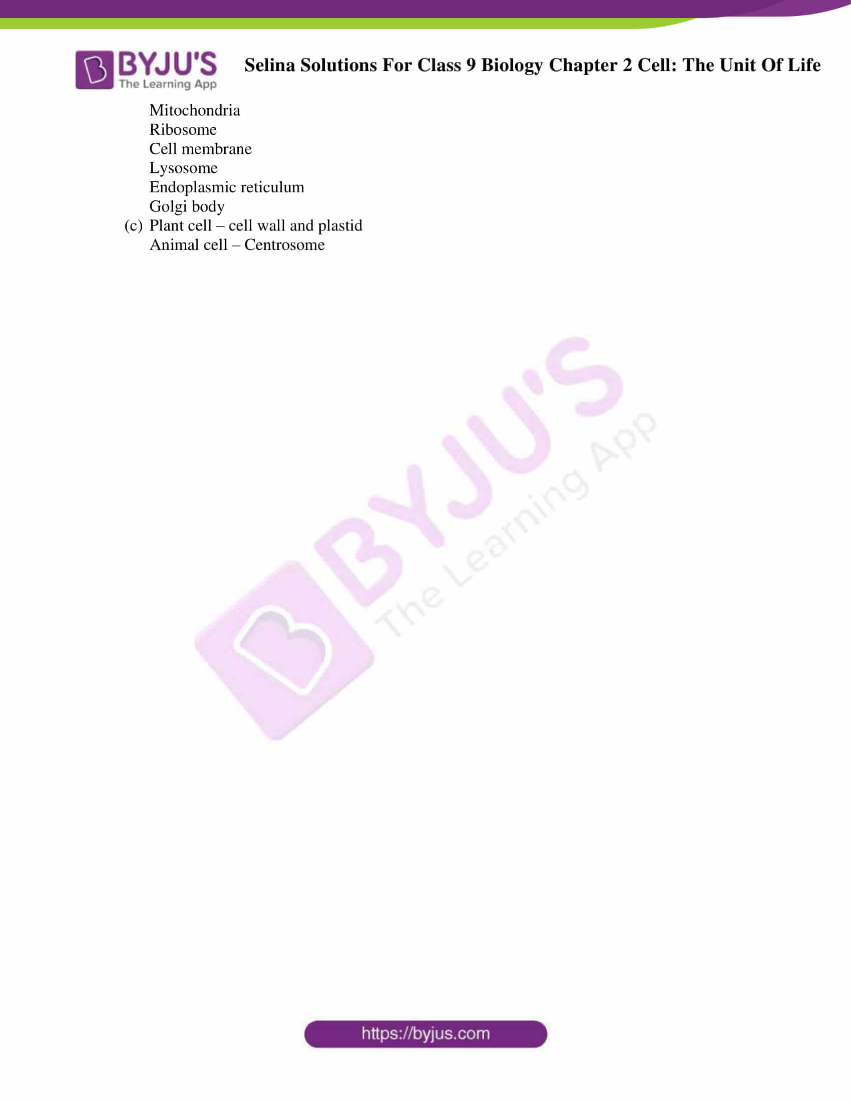 Selina Solutions Class 9 Concise Biology Chapter 2 The Unit Of Life Selina Solutions Class 9 Concise Biology Chapter 2 The Unit Of Life