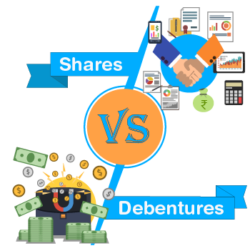 Difference between Shares and Debentures - Meaning, definition, example