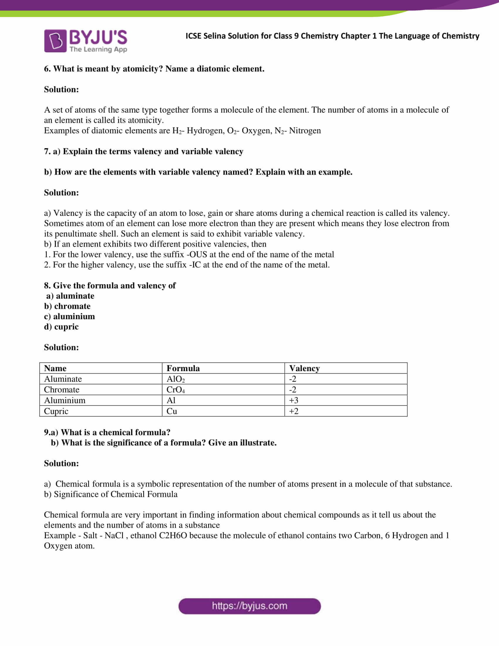 Selina Solutions Class 9 Concise Chemistry Chapter 1 The Language Of Selina Solutions Class 9 Concise Chemistry Chapter 1 The Language Of