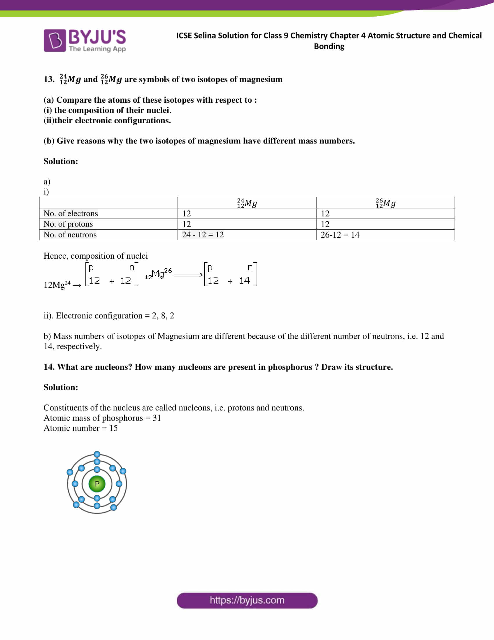 Selina Solutions Class 9 Concise Chemistry Chapter 4 Atomic Structure