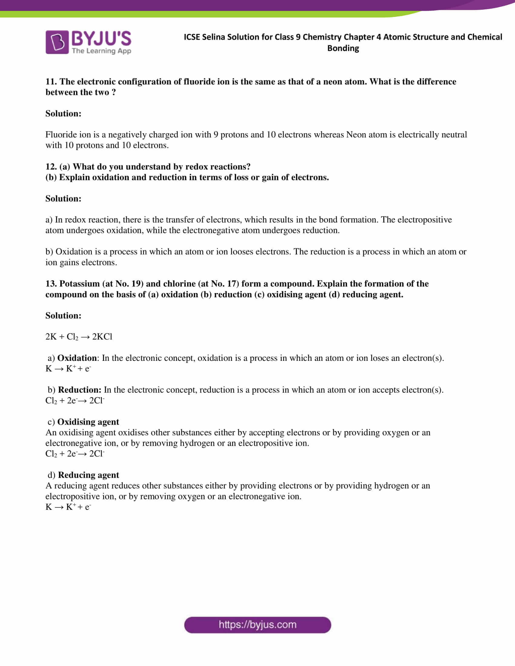 Selina Solutions Class 9 Concise Chemistry Chapter 4 Atomic Structure