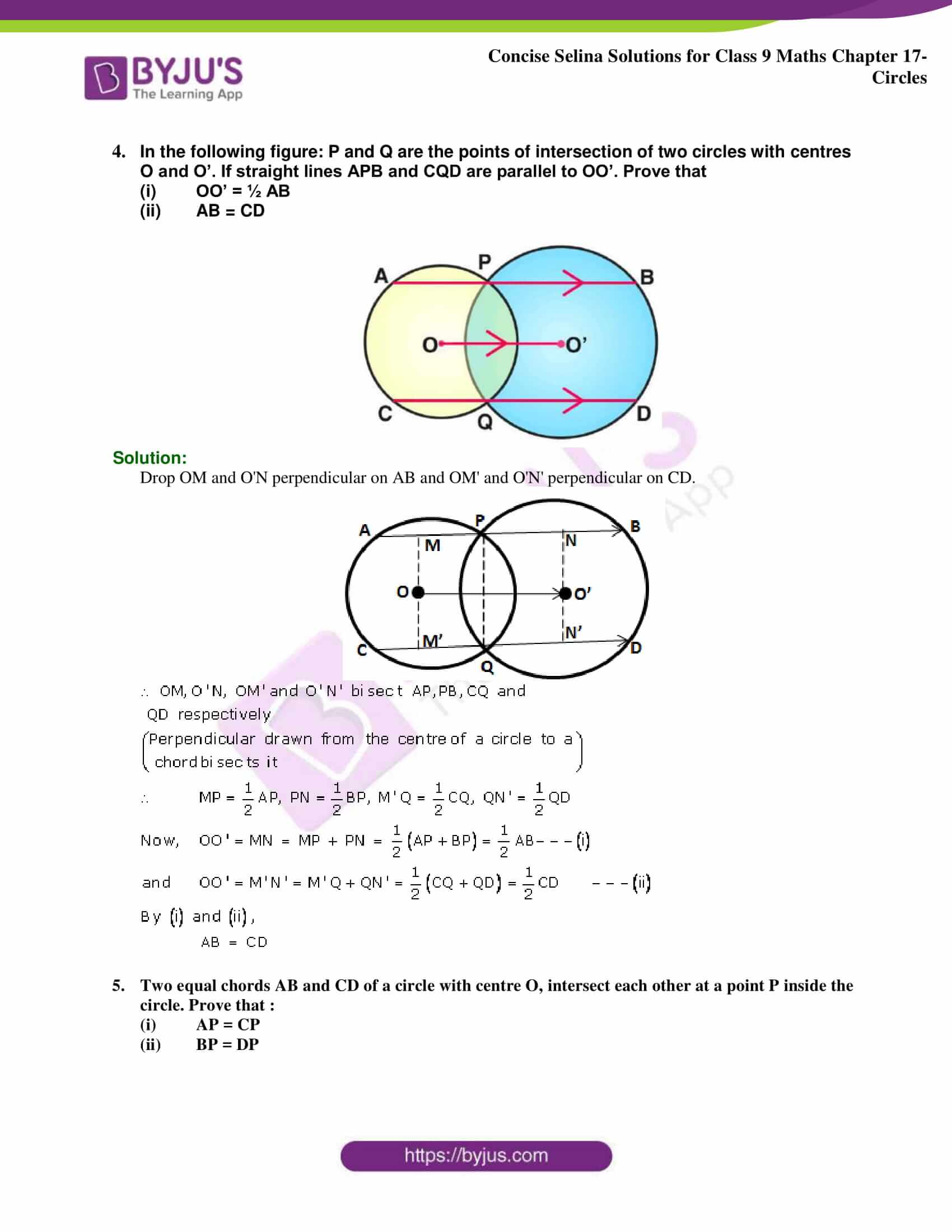 Selina Solutions Class 9 Concise Maths Chapter 17 Circles -Download ...