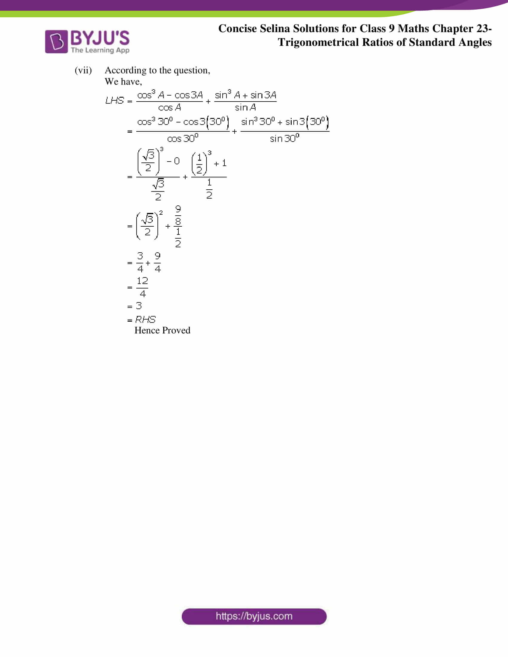 Selina Solutions Class 9 Concise Maths Chapter 23 Trigonometrical ...