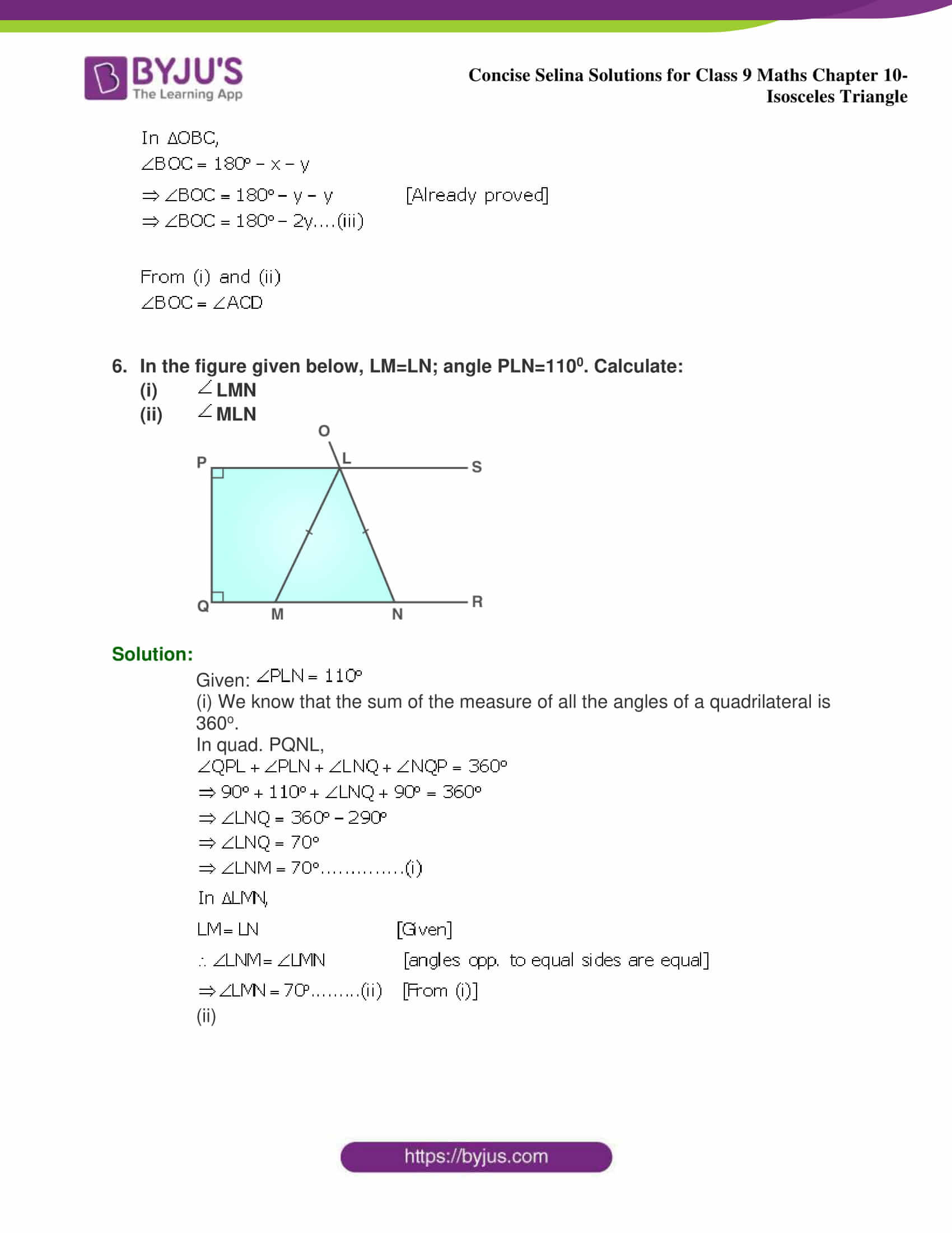 Selina Solutions Class 9 Concise Maths Chapter 10 Isosceles Triangles ...