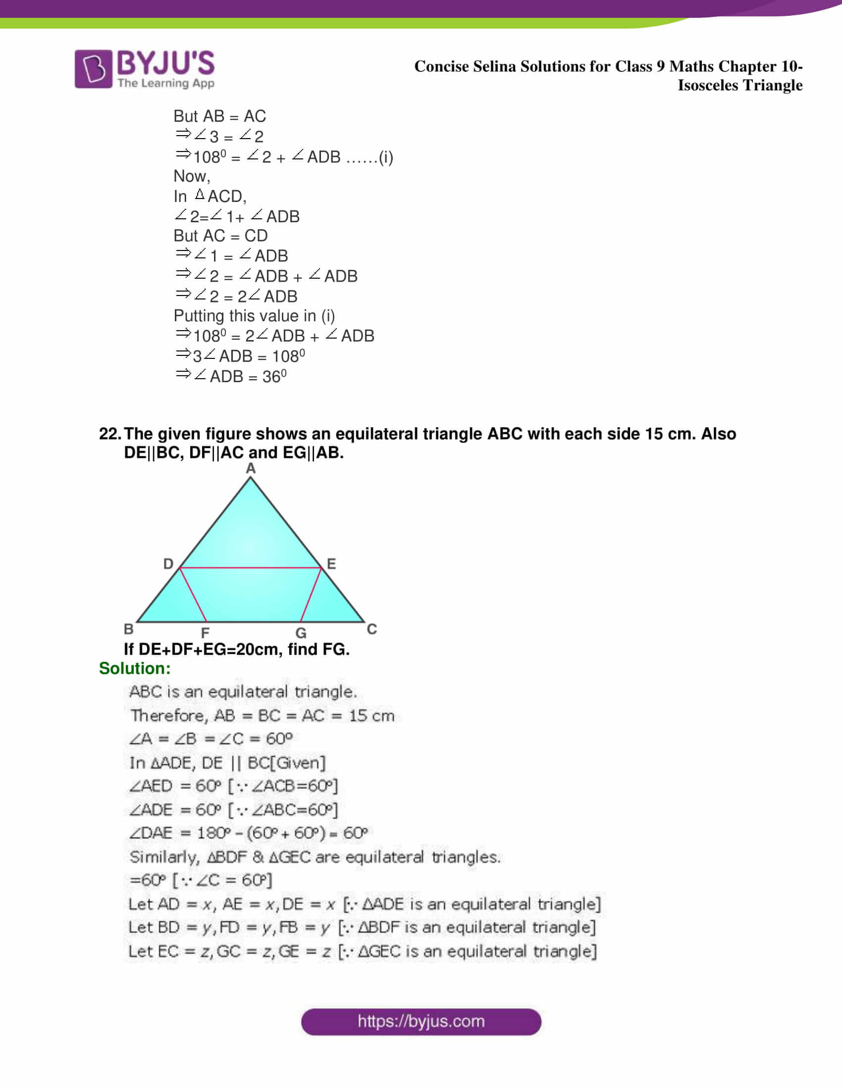 Selina Solutions Class 9 Concise Maths Chapter 10 Isosceles Triangles ...