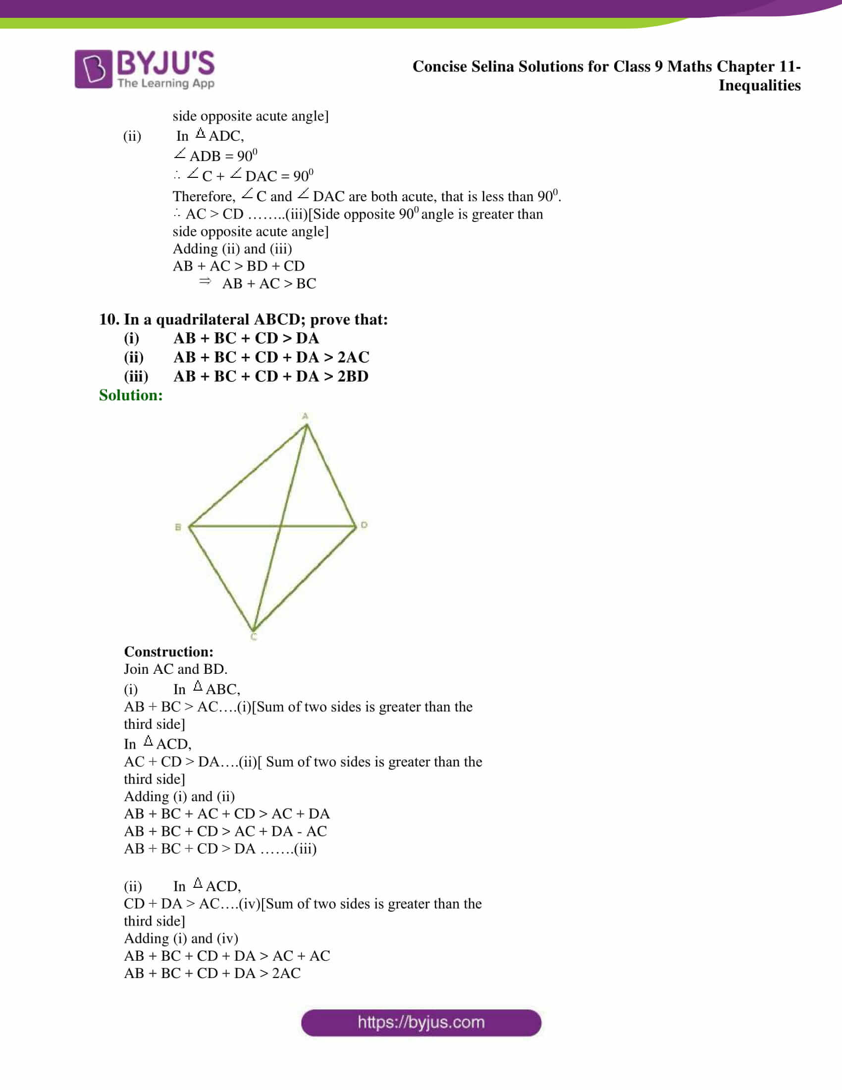Selina Solutions Class 9 Concise Maths Chapter 11 inequalities ...
