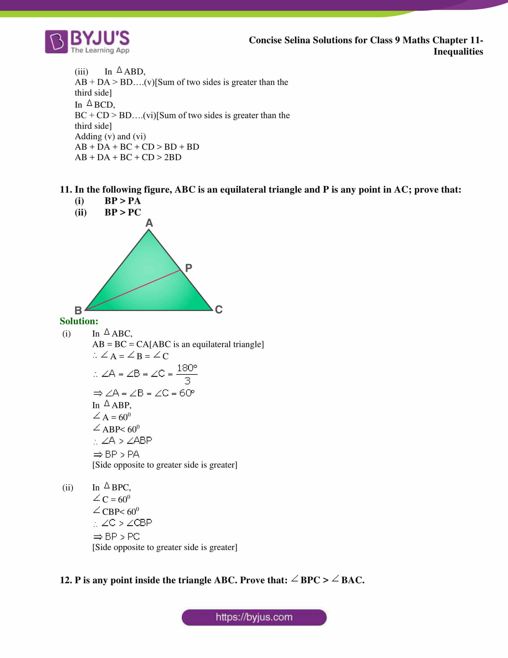 Selina Solutions Class 9 Concise Maths Chapter 11 inequalities ...