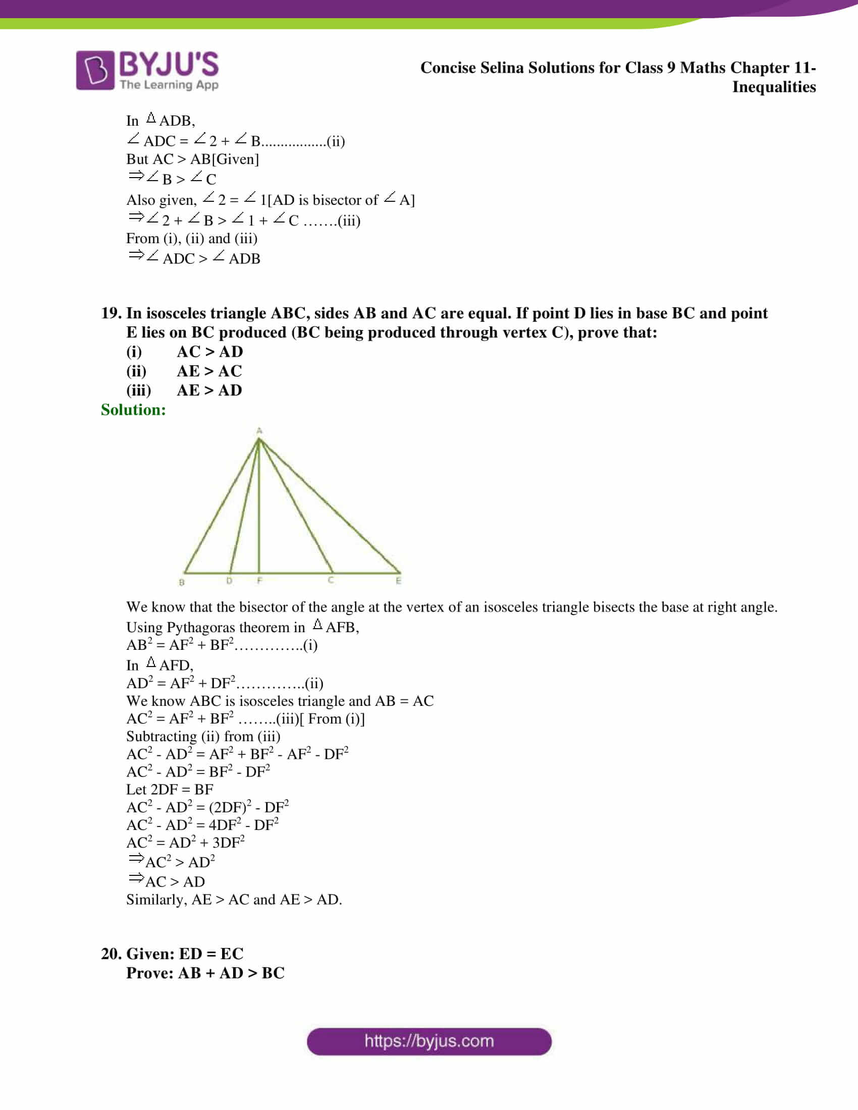 Selina Solutions Class 9 Concise Maths Chapter 11 inequalities ...