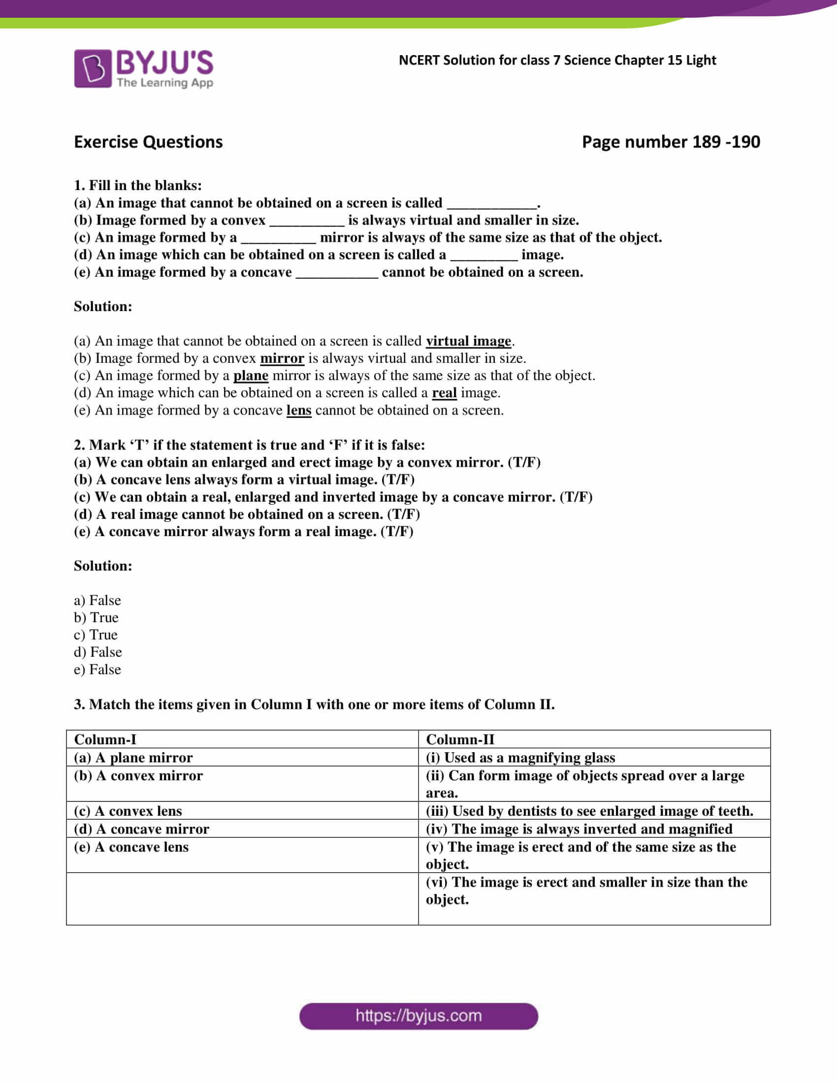 Ncert Solutions For Class 7 Science Chapter 6 Physical And Chemical