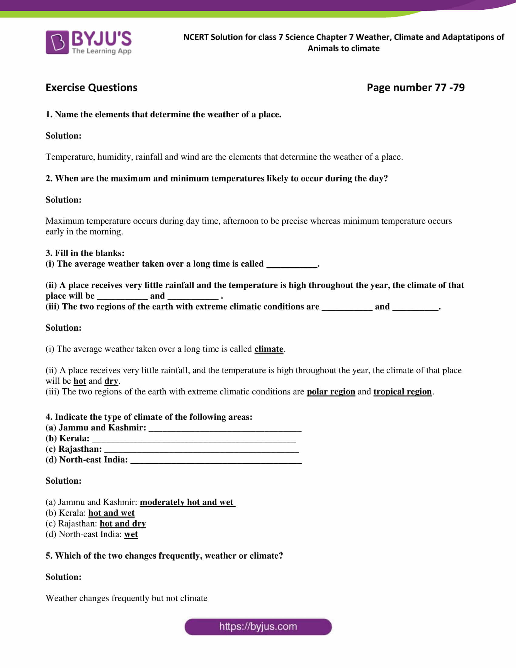 Ncert Solutions For Class 7 Science Chapter 3 Fibre To Fabric In Hindi 