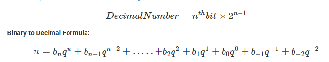 Binary To Decimal Conversion Formula Table And Examples