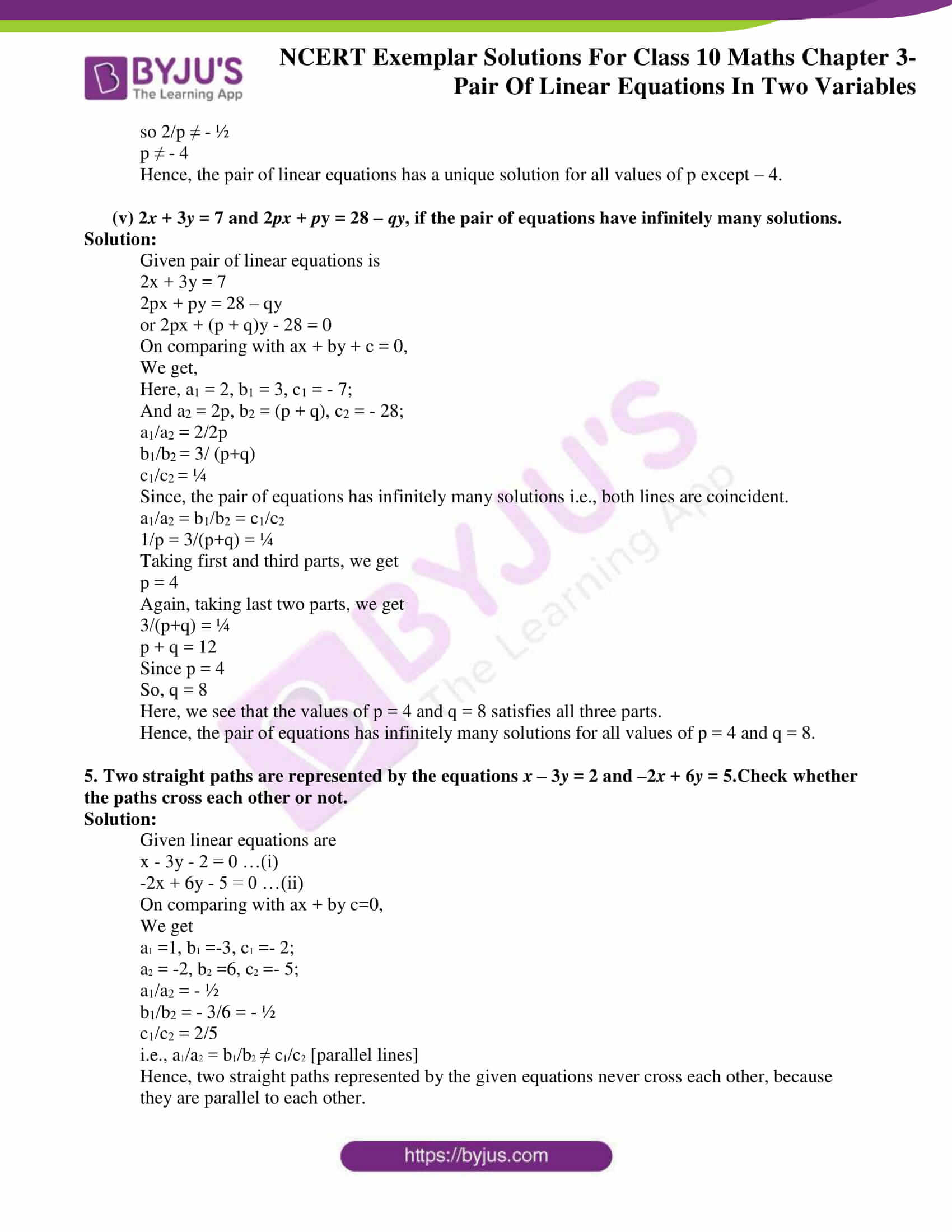 NCERT Exemplar Class 10 Maths Solutions Chapter 3