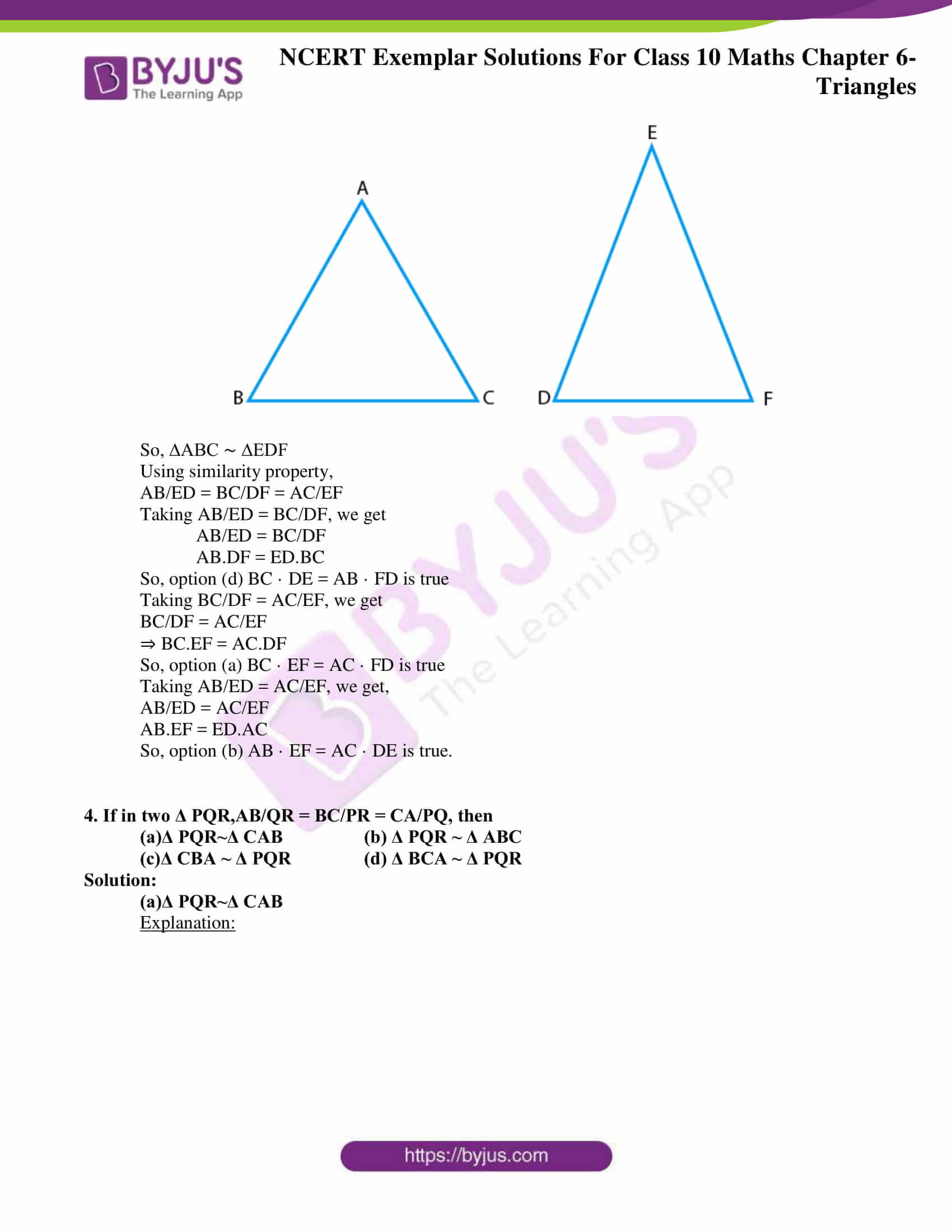 NCERT Exemplar Class 10 Maths Solutions Chapter 6