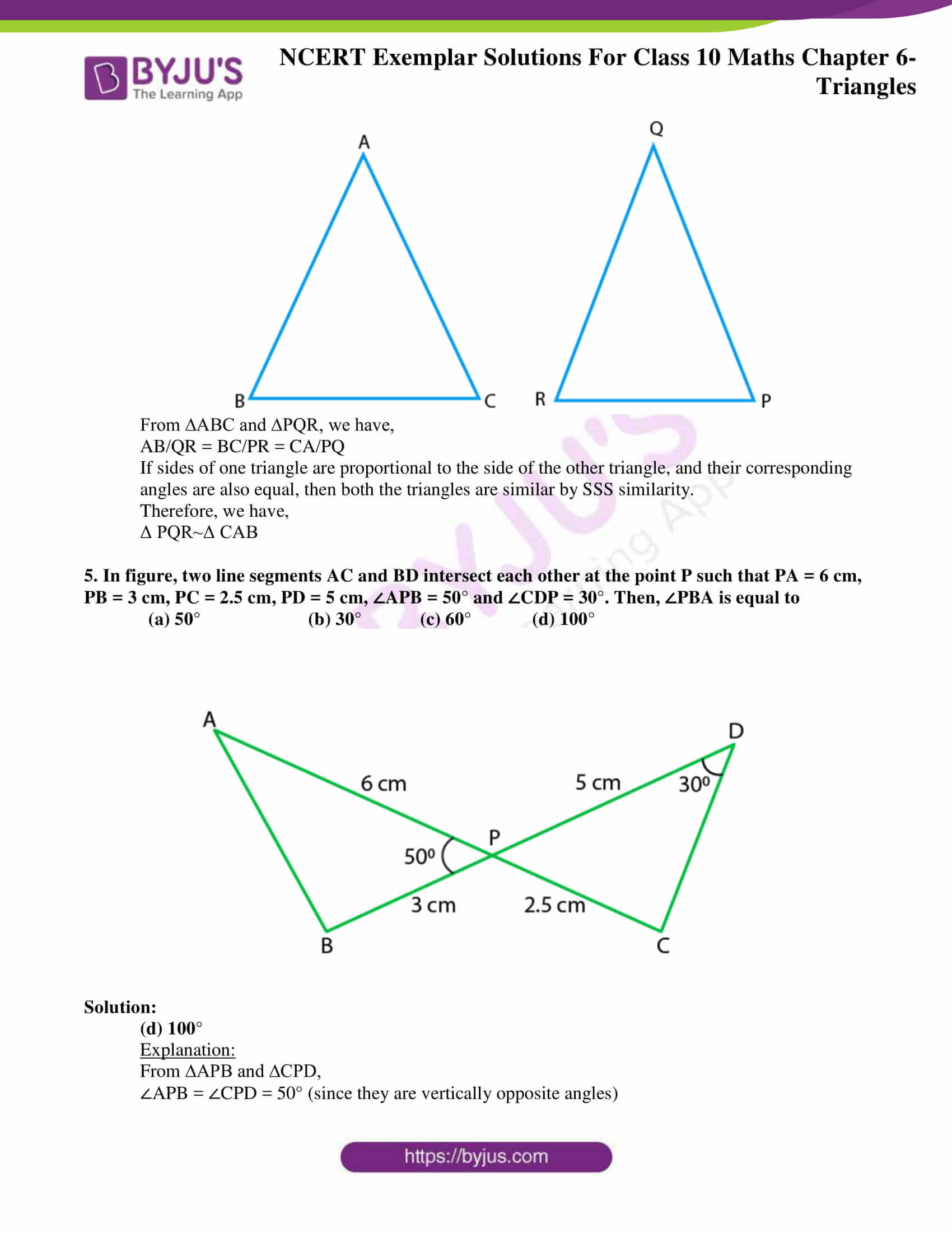 NCERT Exemplar Class 10 Maths Solutions Chapter 6 NCERT Exemplar Class 10 Maths Solutions Chapter 6