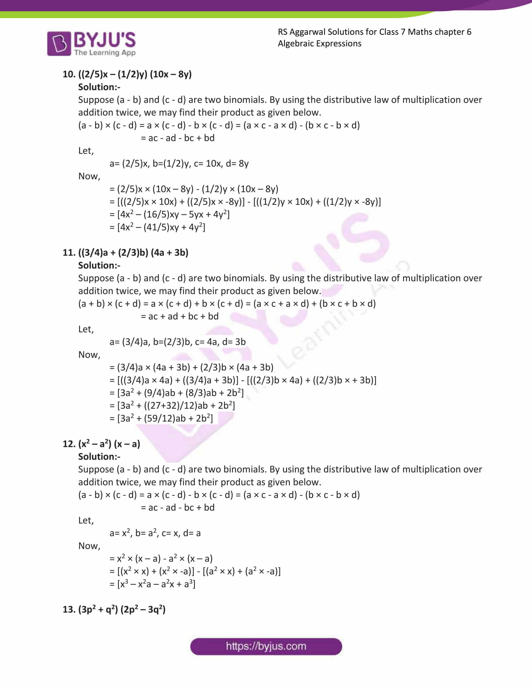 RS Aggarwal Solutions For Class 7 Maths Exercise 6D Chapter 6 Algebraic RS Aggarwal Solutions For Class 7 Maths Exercise 6D Chapter 6 Algebraic