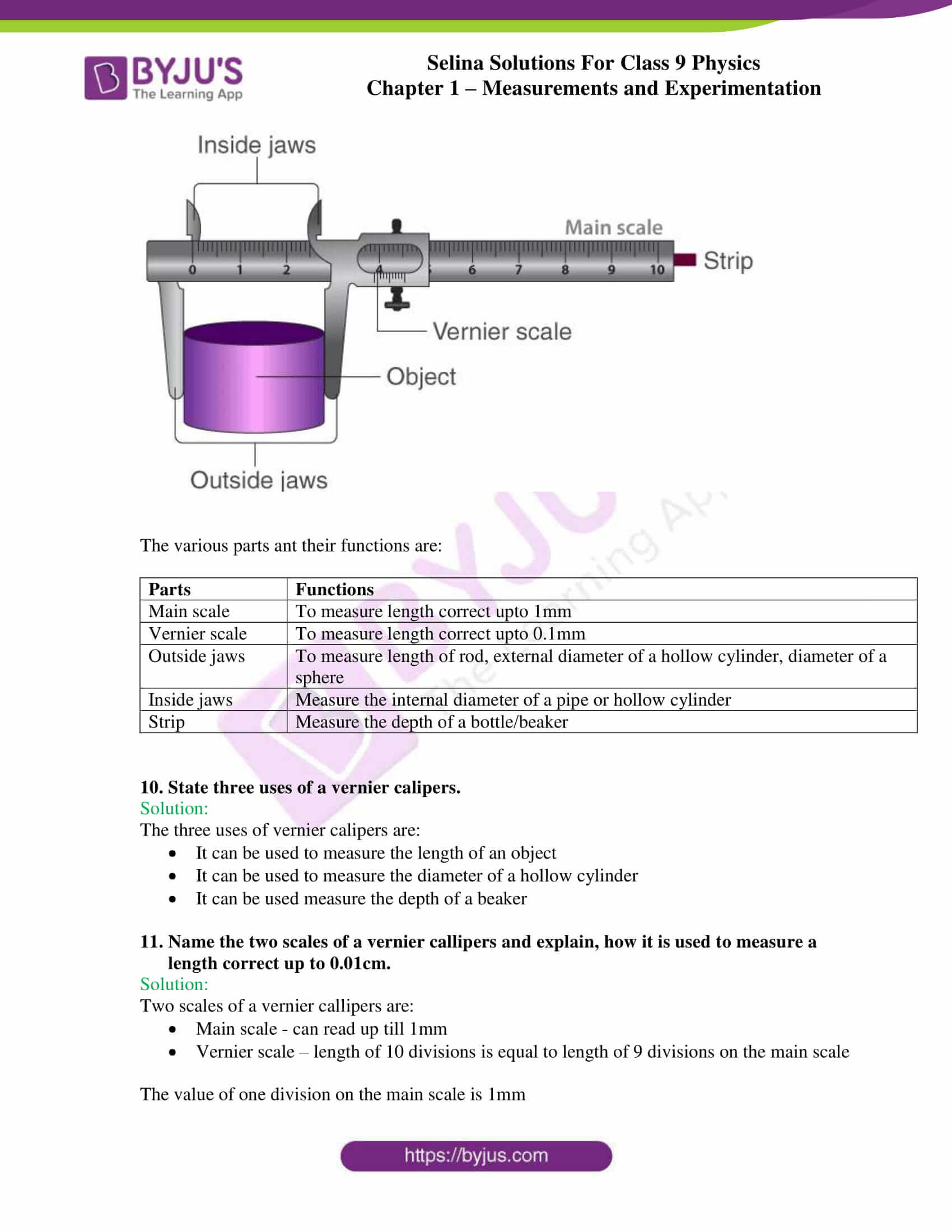 Selina Solutions Class 9 Concise Physics Chapter 1 Measurements And Selina Solutions Class 9 Concise Physics Chapter 1 Measurements And