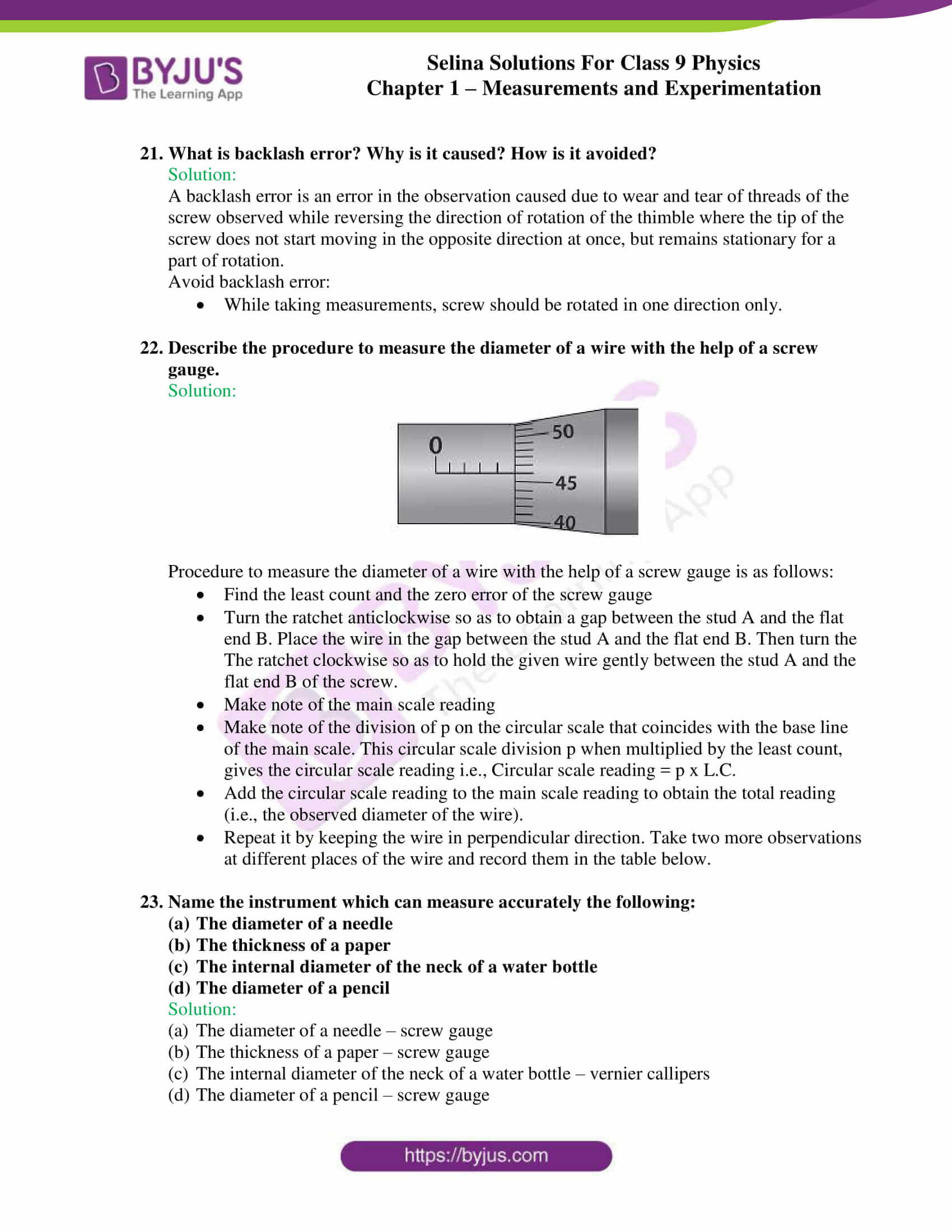 Selina Solutions Class 9 Concise Physics Chapter 1 Measurements And Selina Solutions Class 9 Concise Physics Chapter 1 Measurements And