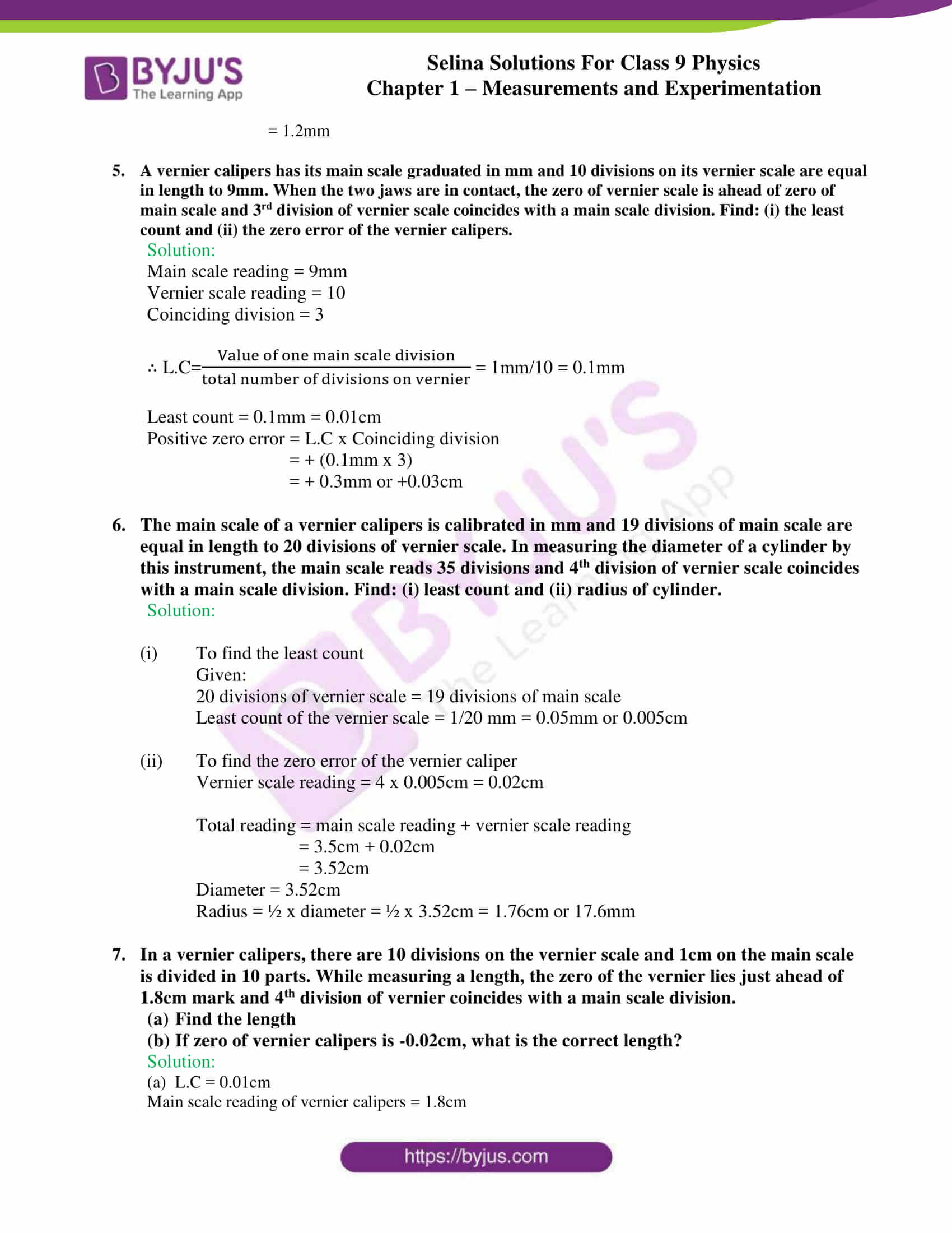Selina Solutions Class 9 Concise Physics Chapter 1 Measurements And Selina Solutions Class 9 Concise Physics Chapter 1 Measurements And
