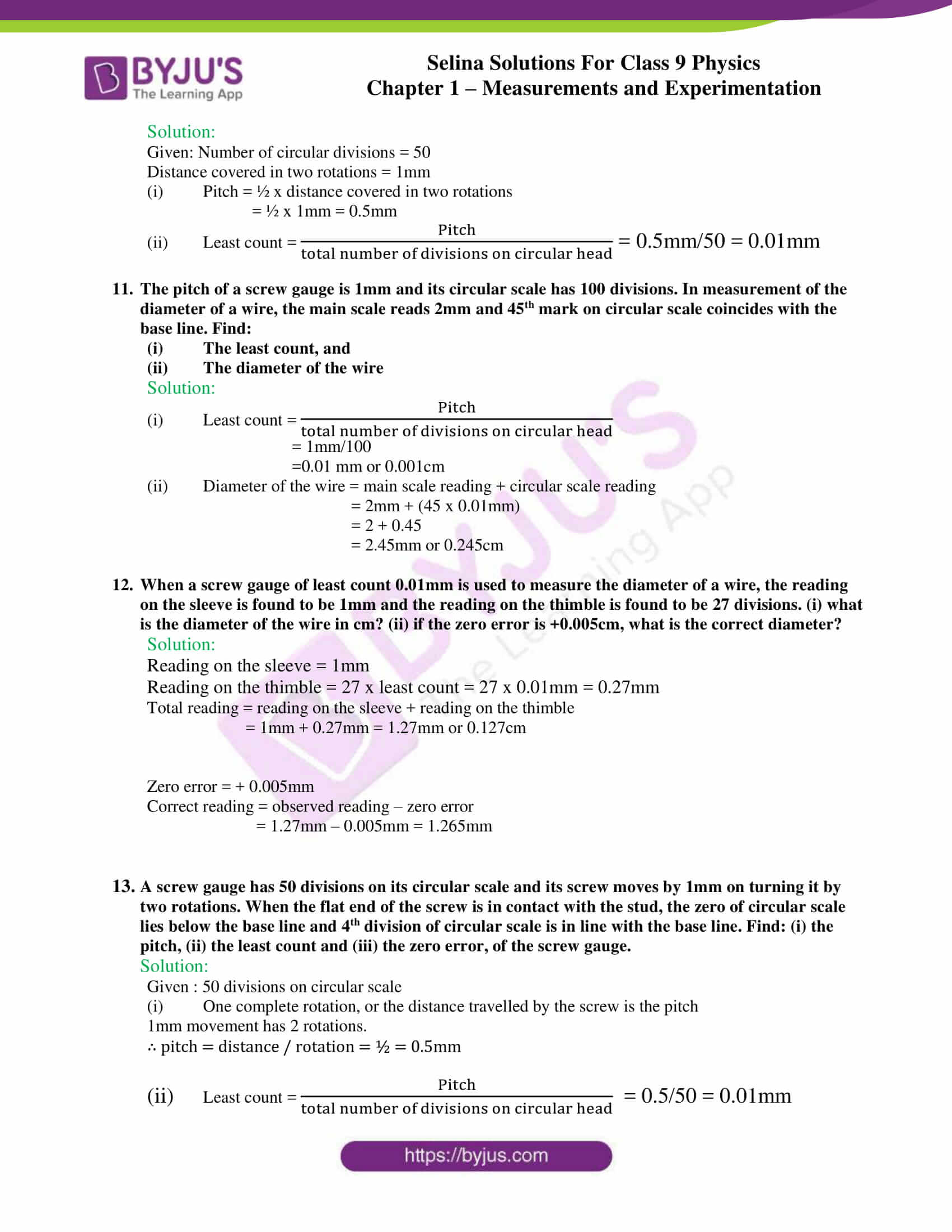 Selina Solutions Class 9 Concise Physics Chapter 1 Measurements And Selina Solutions Class 9 Concise Physics Chapter 1 Measurements And