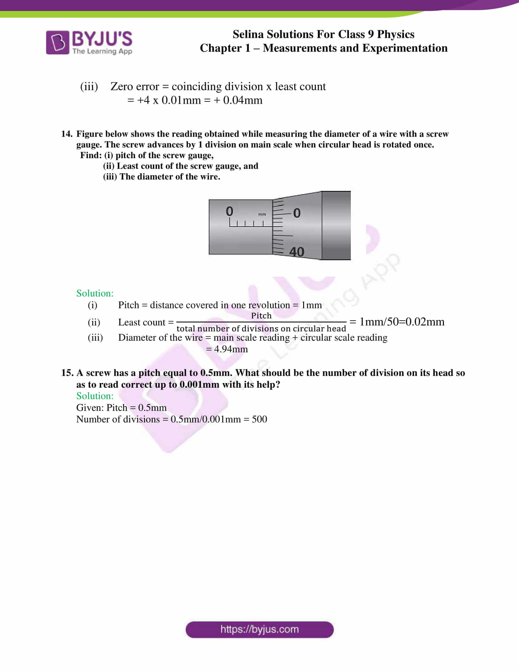 Selina Solutions Class 9 Concise Physics Chapter 1 Measurements And Selina Solutions Class 9 Concise Physics Chapter 1 Measurements And