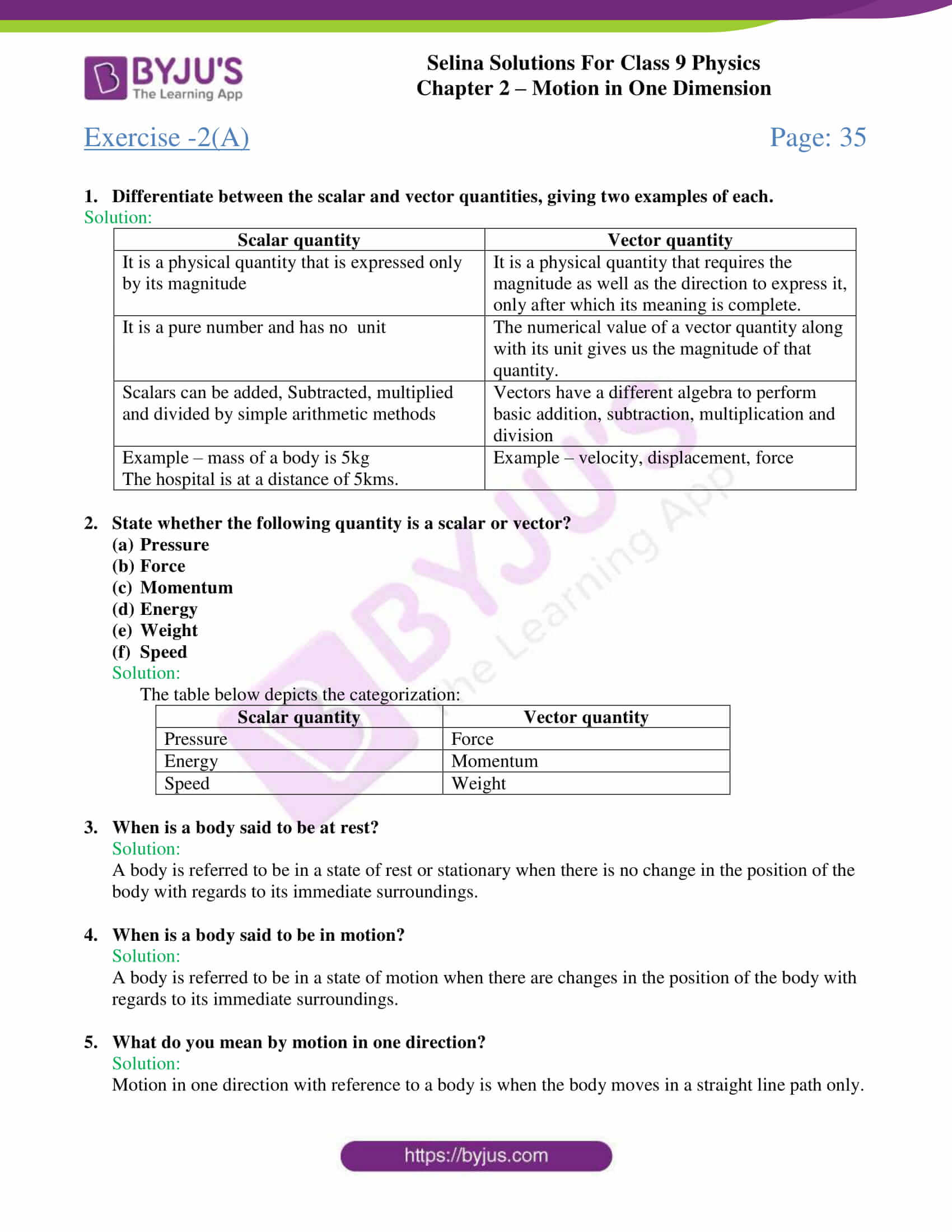 Selina Solutions Class 9 Concise Physics Chapter 2 Motion In One Selina Solutions Class 9 Concise Physics Chapter 2 Motion In One