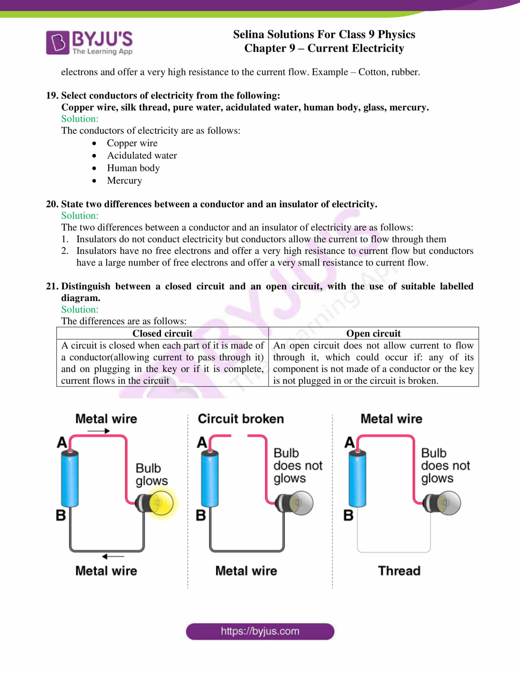 Selina Solutions Class 9 Concise Physics Chapter 9 Current Electricity Selina Solutions Class 9 Concise Physics Chapter 9 Current Electricity