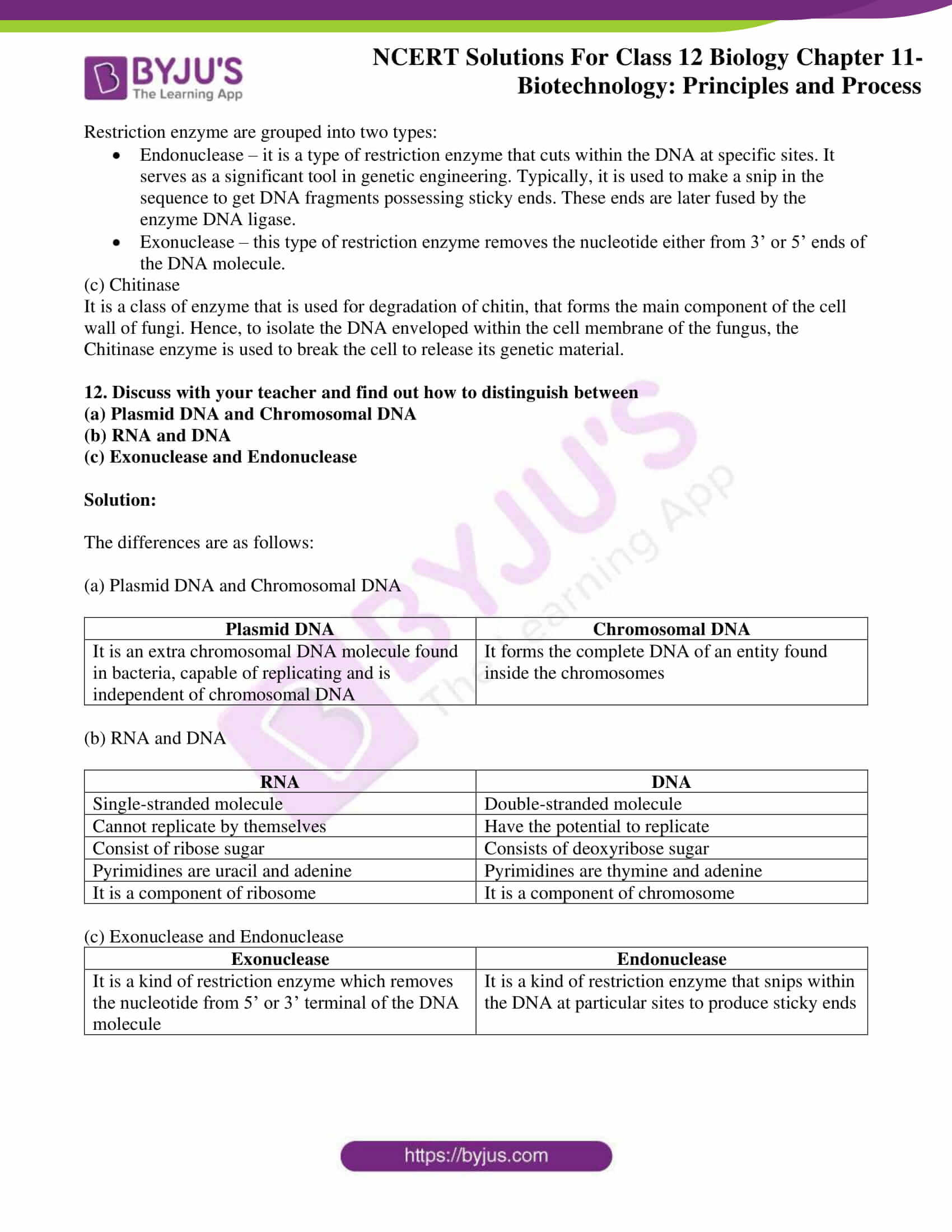 NCERT Solutions Class 12 Biology Chapter 11 - Biotechnology: Principles ...
