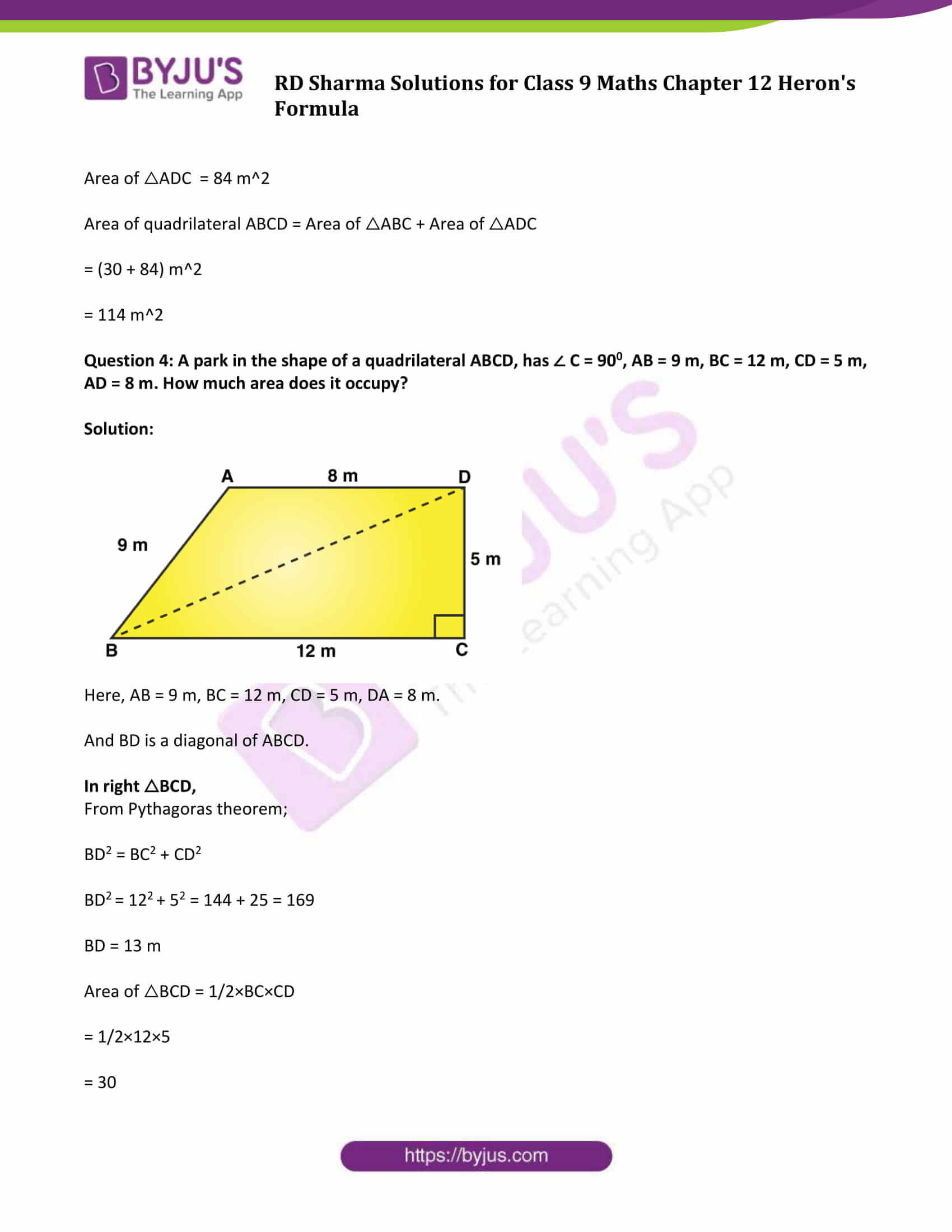 RD Sharma Class 9 Solutions Maths Chapter 12 Heron'S Formula Exercise 12.2