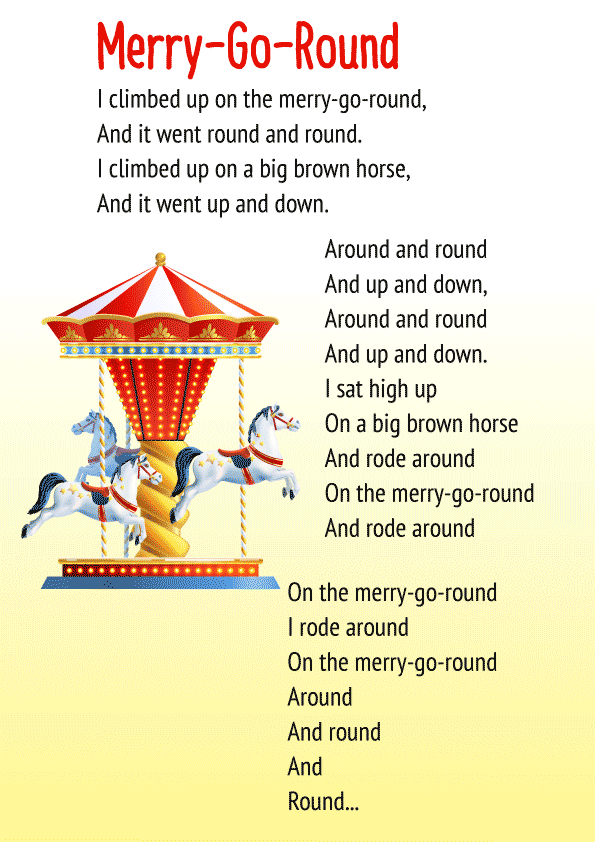 CBSE English Poem For Class 1 Merry Go Round Free PDF Download