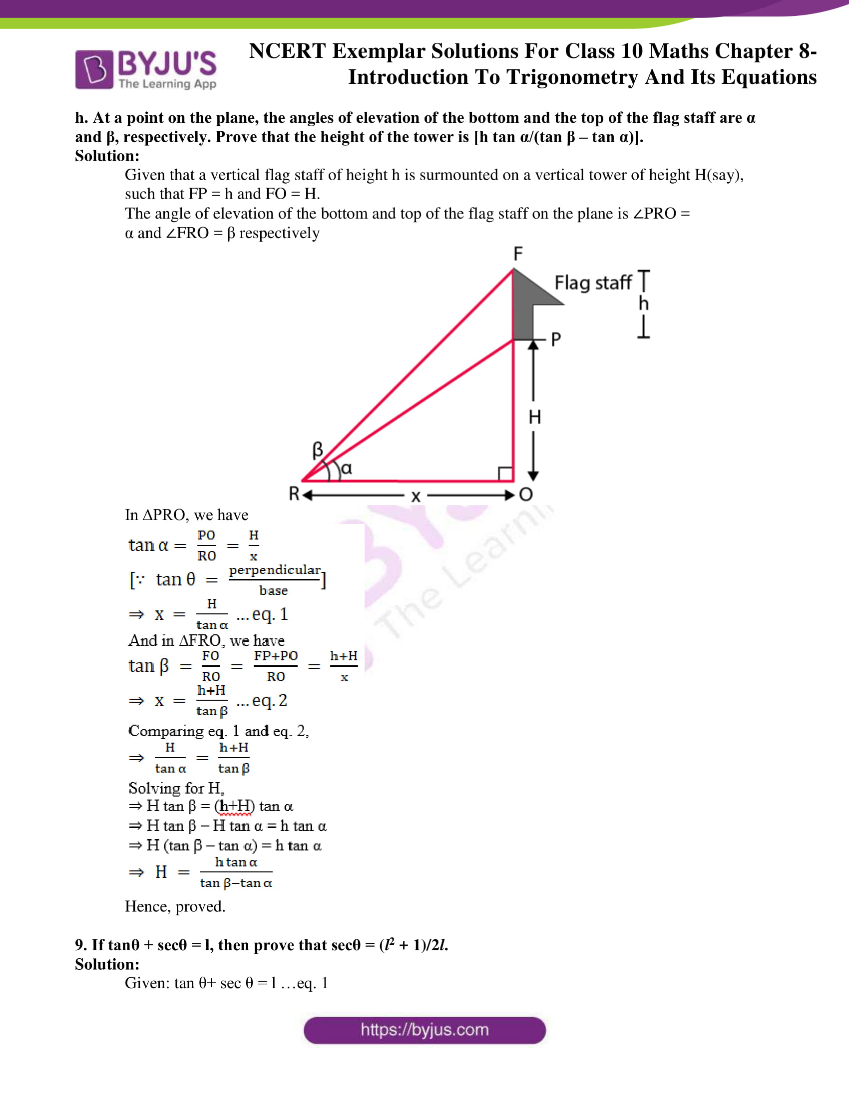 NCERT Exemplar Class 10 Maths Solutions Chapter 8 NCERT Exemplar Class 10 Maths Solutions Chapter 8