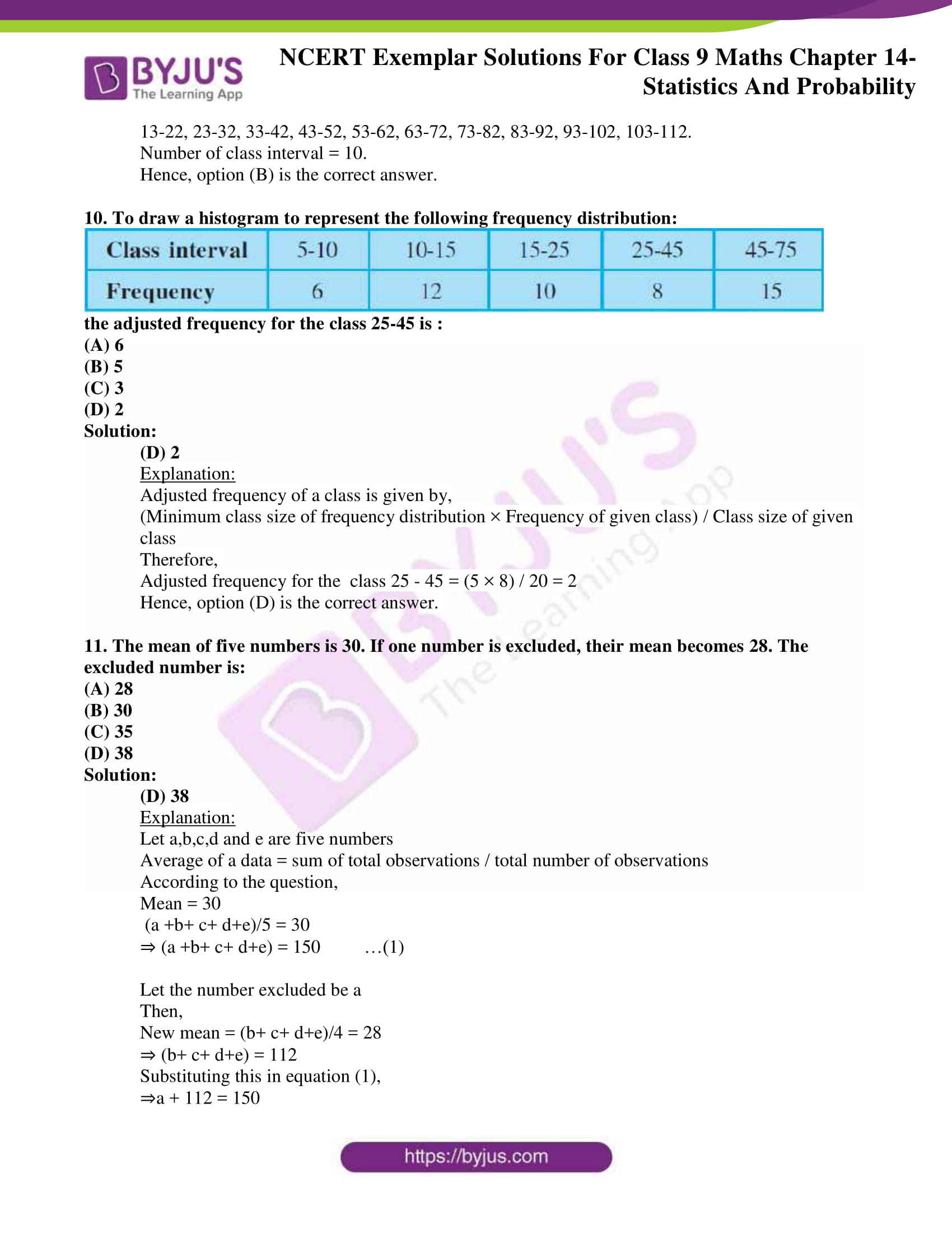 NCERT Exemplar Class 9 Maths Chapter 14 Solutions