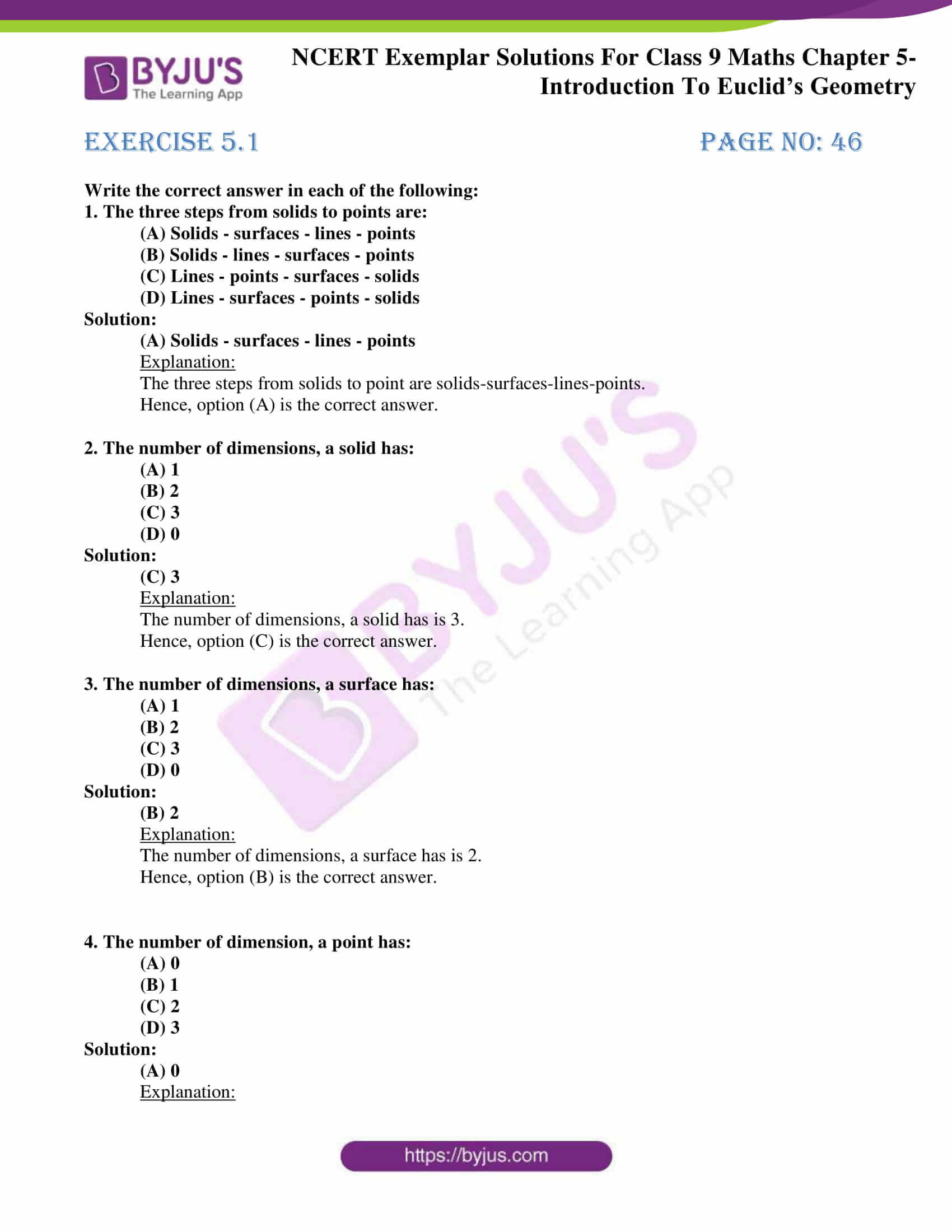 NCERT Exemplar Class 9 Maths Chapter 5 Solutions Introduction To 