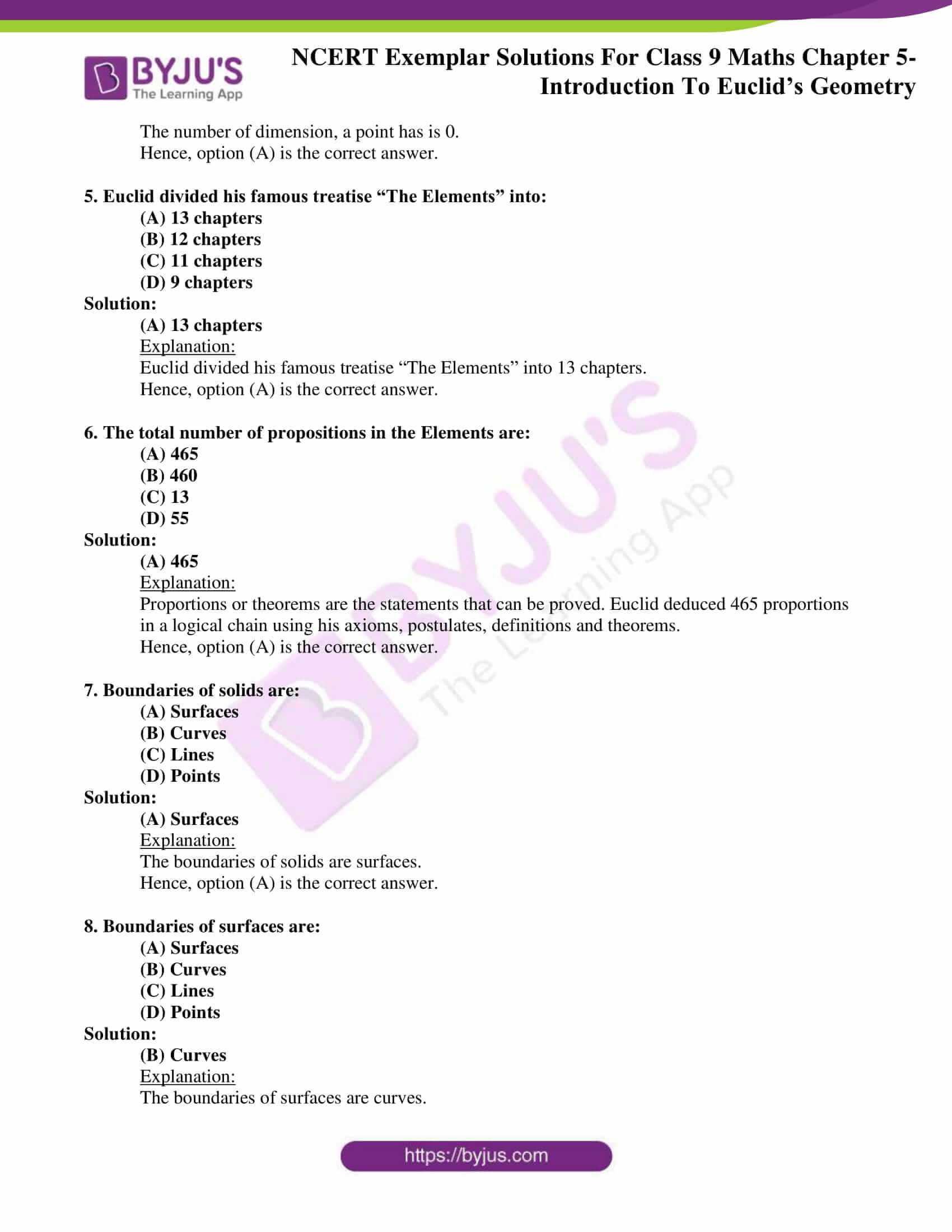 NCERT Exemplar Class 9 Maths Chapter 5 Solutions Introduction To
