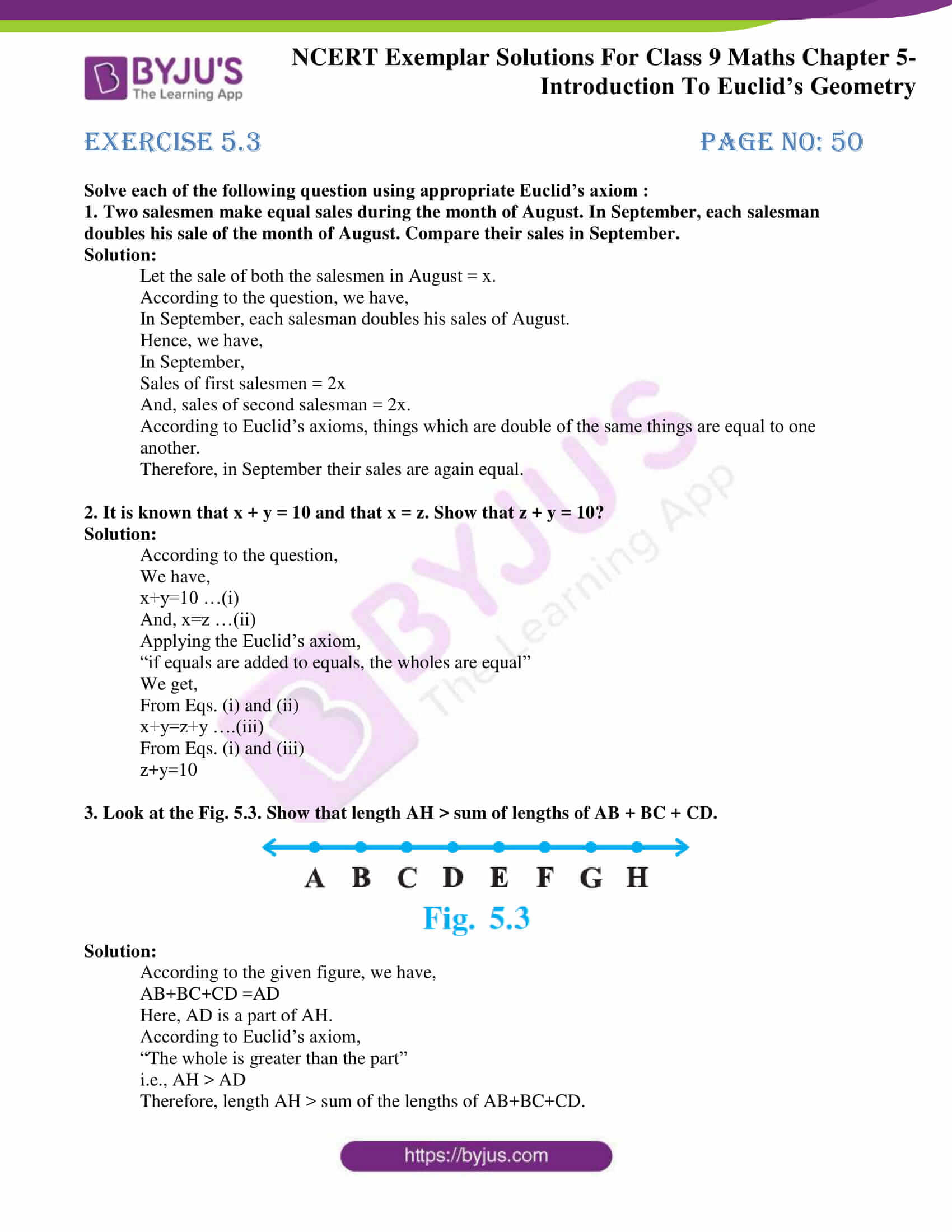 NCERT Exemplar Class 9 Maths Chapter 5 Solutions Introduction To