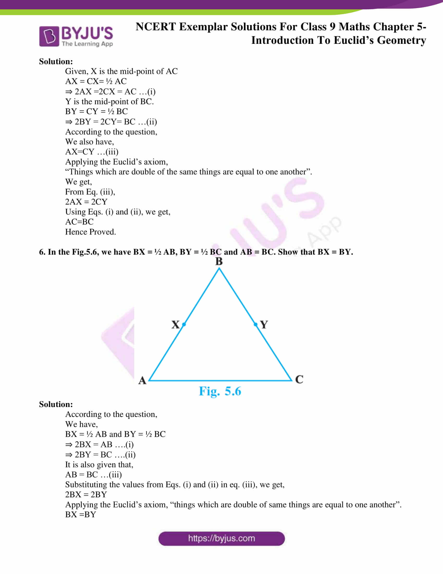 NCERT Exemplar Class 9 Maths Chapter 5 Solutions Introduction To 