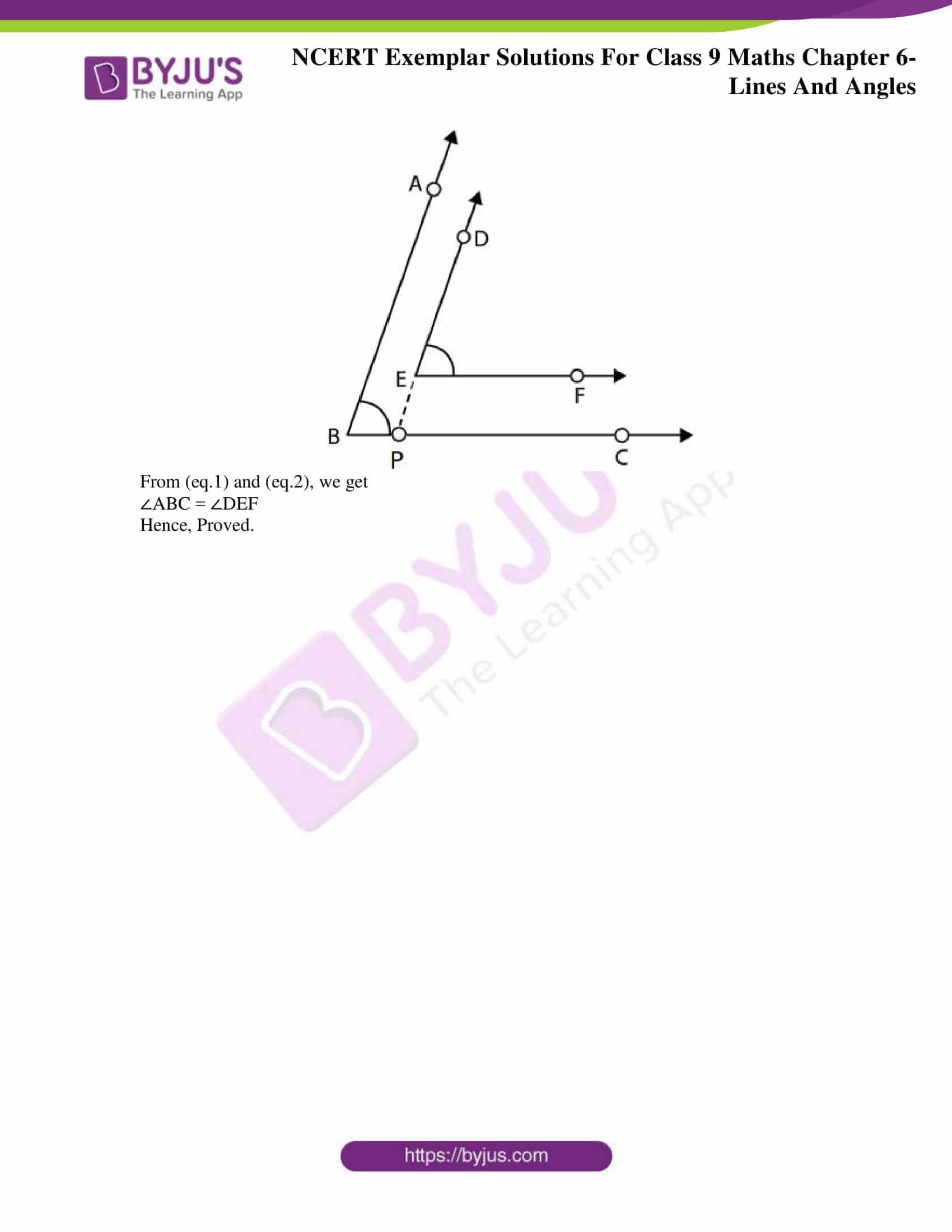 NCERT Exemplar Class 9 Maths Chapter 6 Lines And Angles NCERT Exemplar Class 9 Maths Chapter 6 Lines And Angles