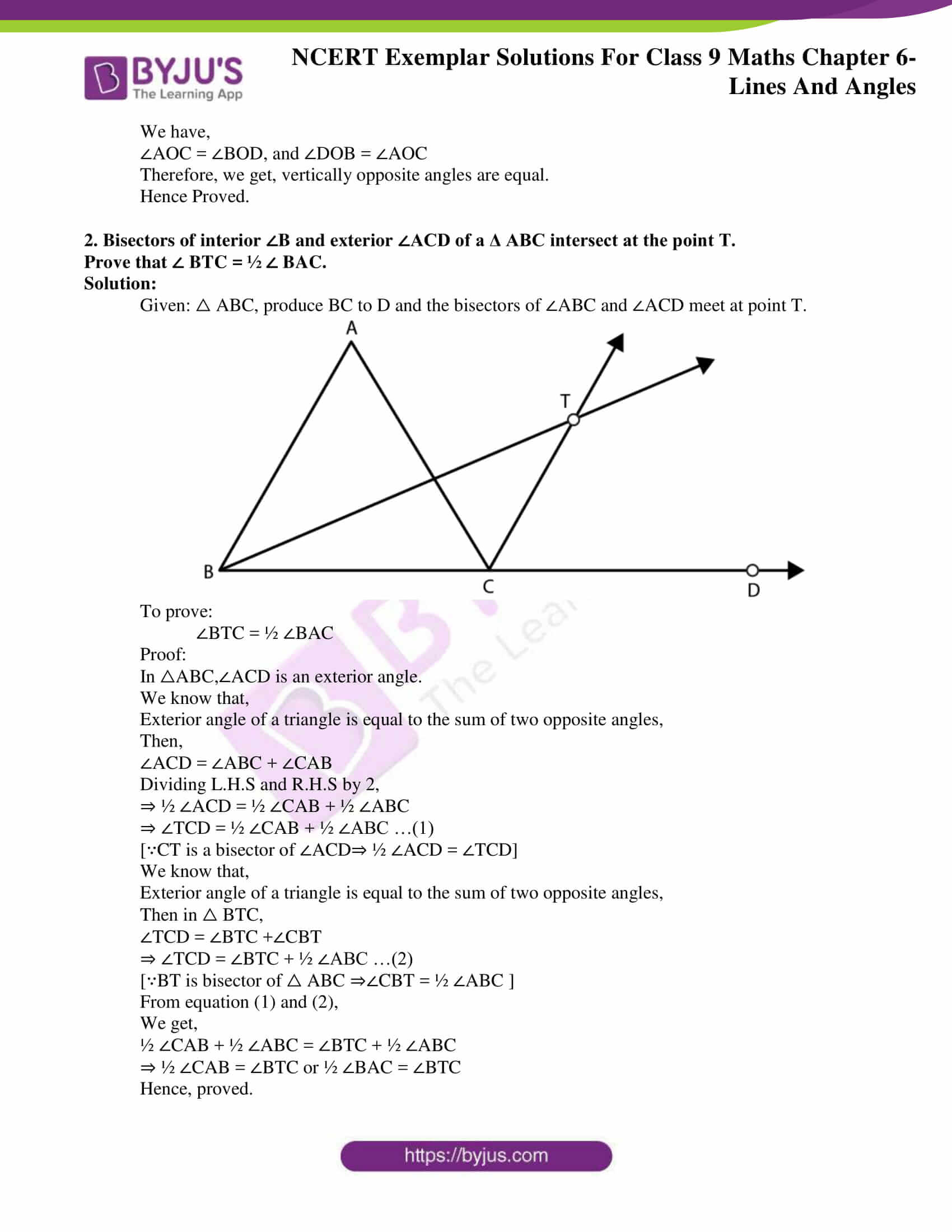 NCERT Exemplar Class 9 Maths Chapter 6 Lines And Angles