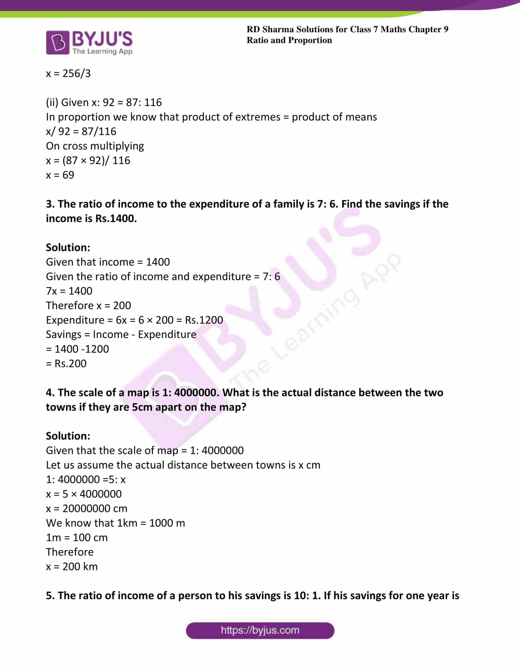 RD Sharma Solutions For Class 7 Maths Chapter 9 Ratio And Proportion 