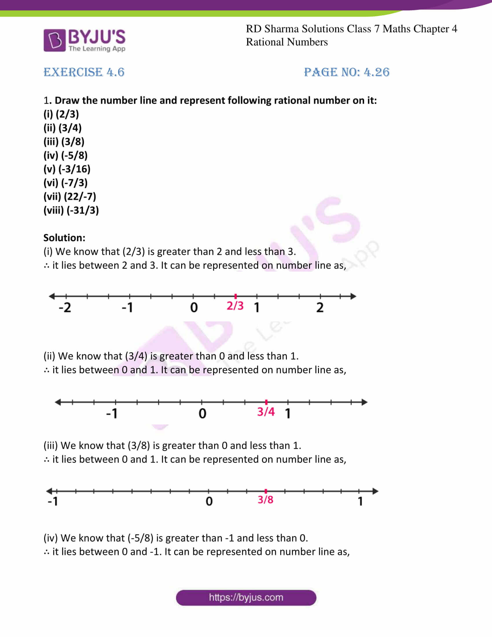 RD Sharma Solutions For Class 7 Maths Chapter 4 Rational Numbers RD Sharma Solutions For Class 7 Maths Chapter 4 Rational Numbers
