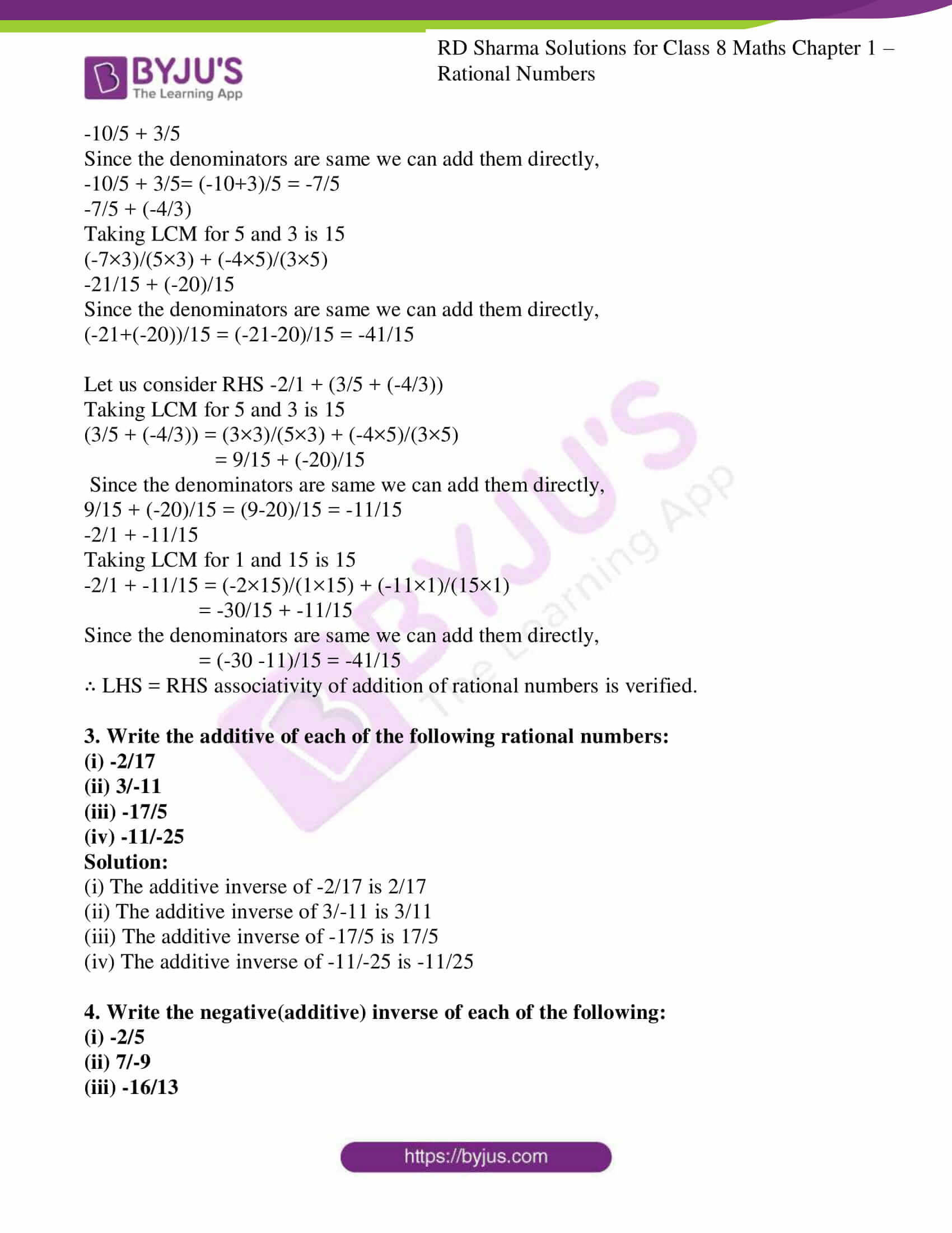 RD Sharma Solutions For Class 8 Chapter 1 Rational Numbers Download RD Sharma Solutions For Class 8 Chapter 1 Rational Numbers Download