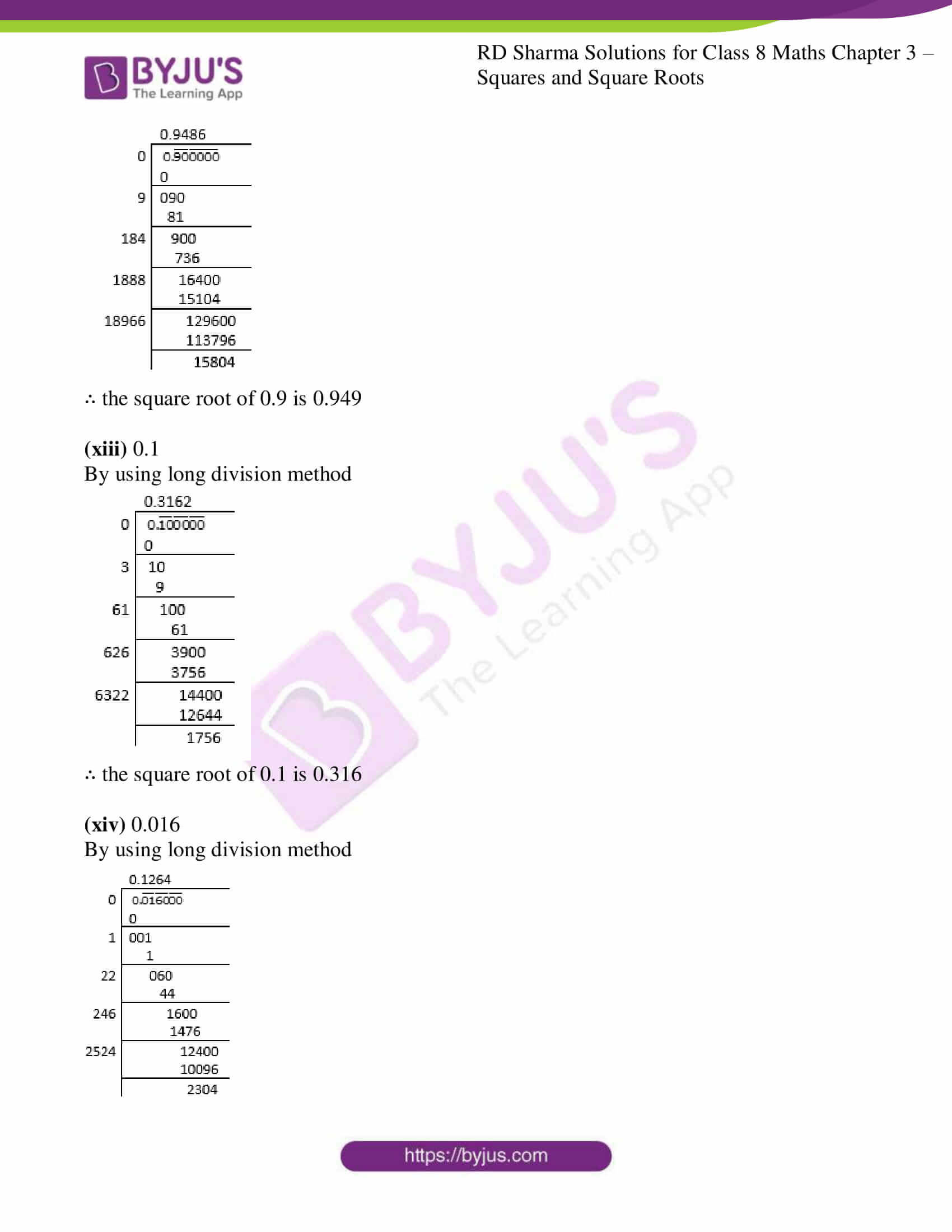 RD Sharma Solutions for Class 8 Chapter 3 - Squares and Square Roots ...