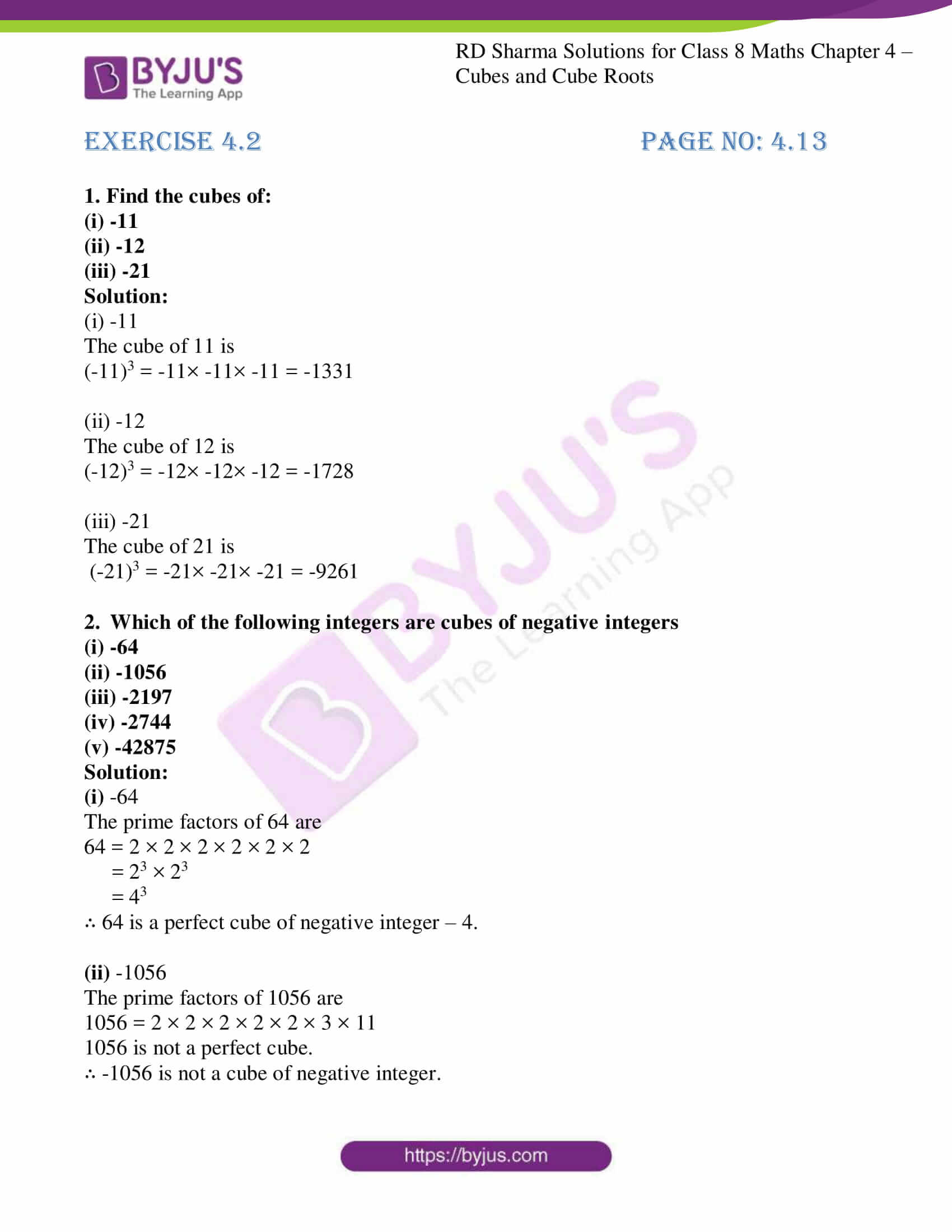 RD Sharma Class 8 Solutions Maths Chapter 4 Cubes And Cube Roots