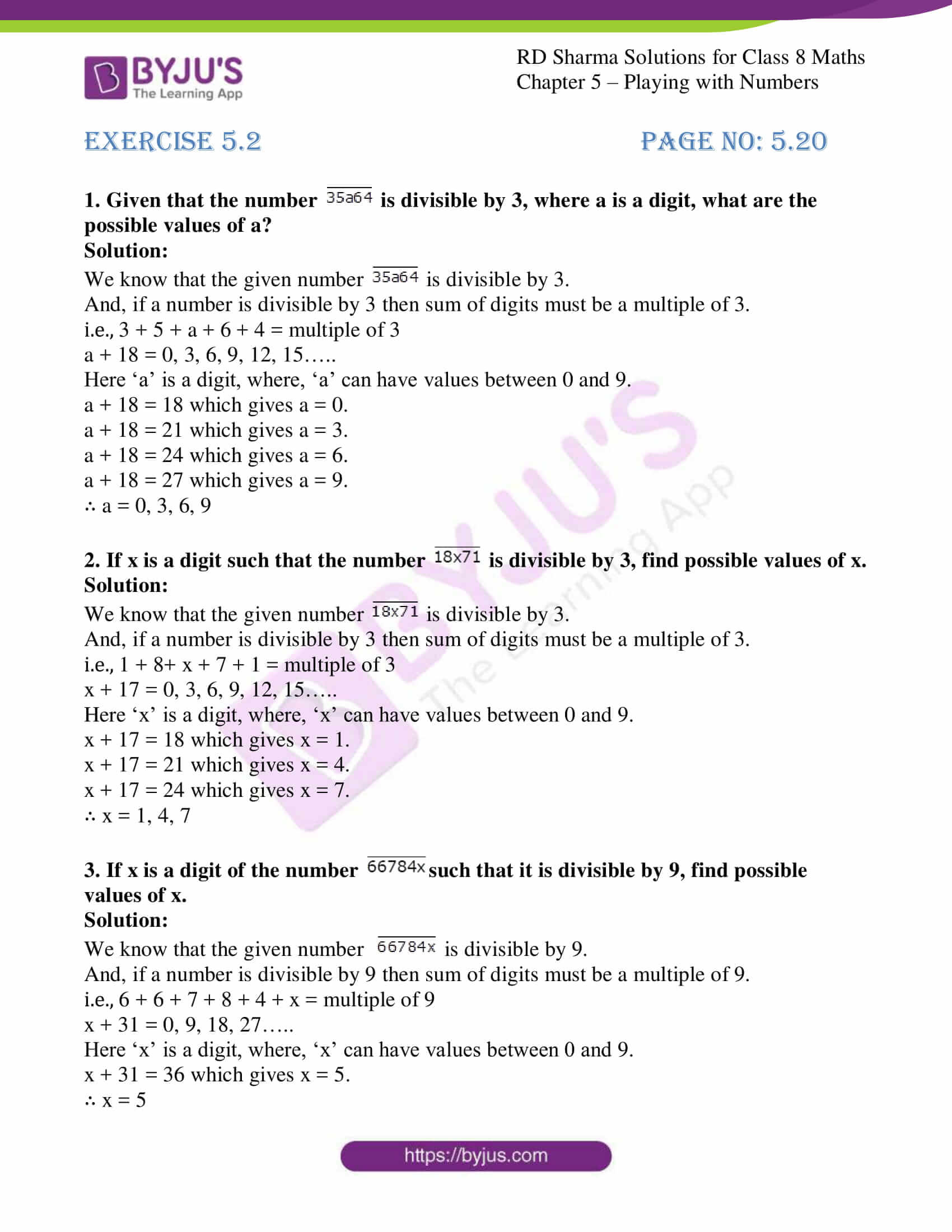 Class 6 Question Answer Maths Map Byjus Class 5 Maths Chapter 8 Model